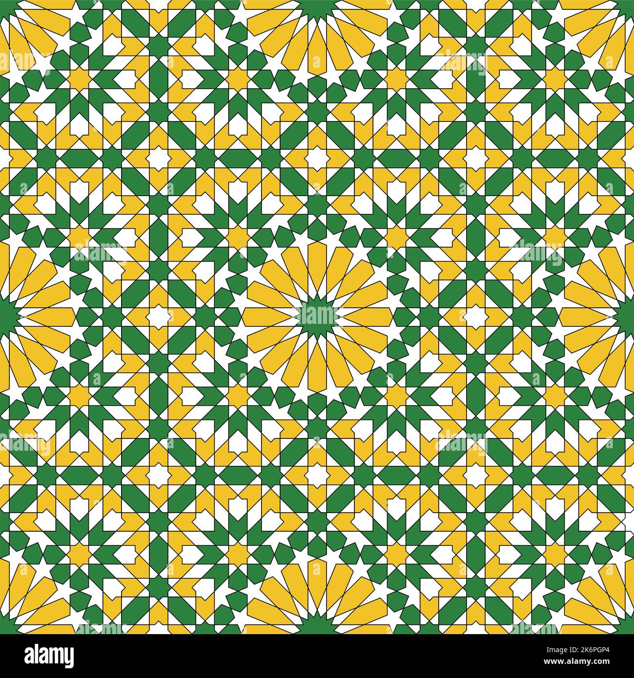 Background seamless pattern based on traditional islamic art. Green and ...