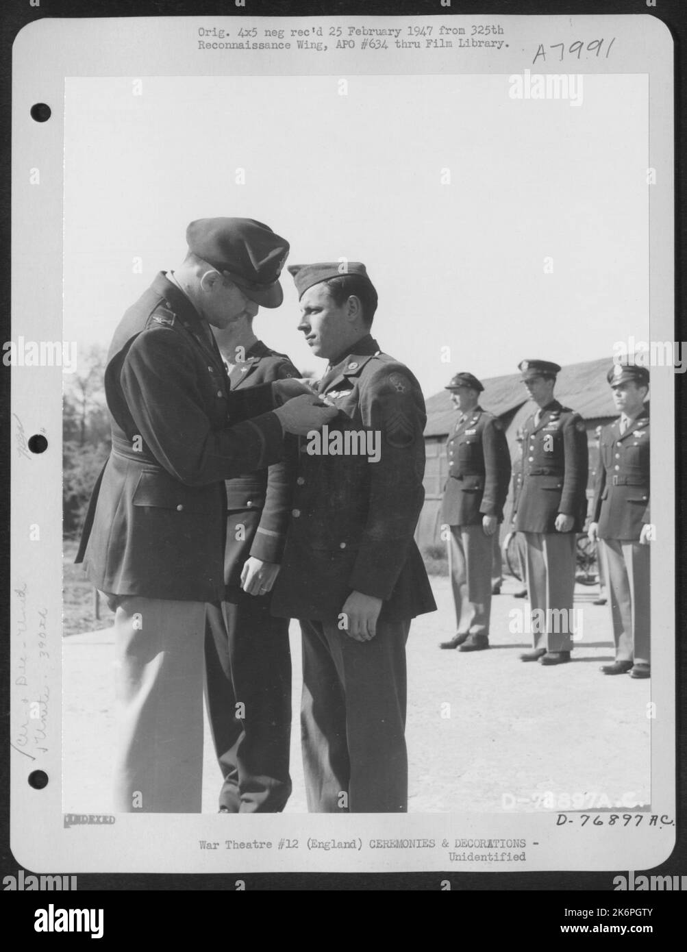 A Member Of The 390Th Bomb Group Receives An Award During A Ceremony At ...