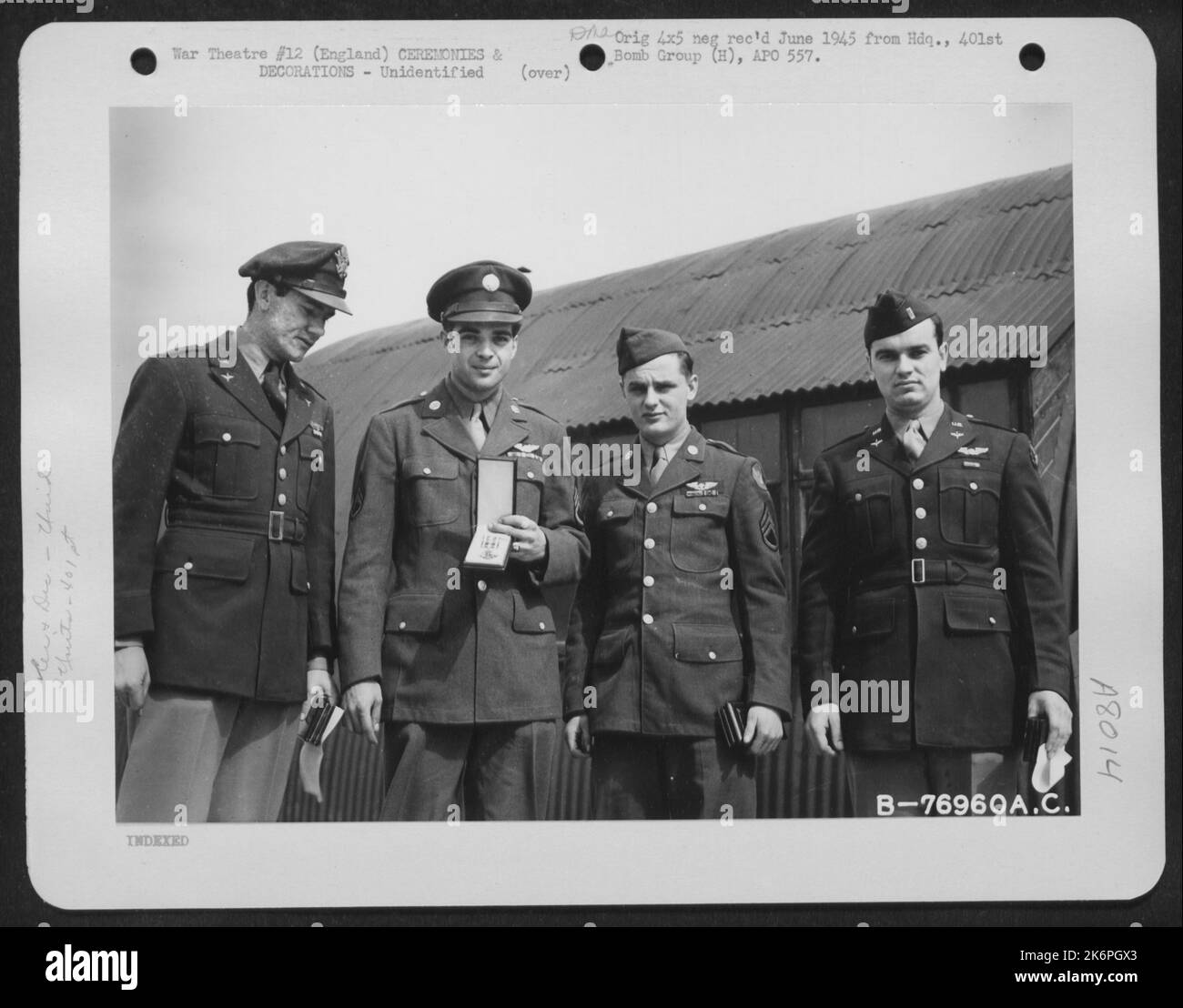Members Of The 401St Bomb Group, Who Were Presented With Awards, Pose ...
