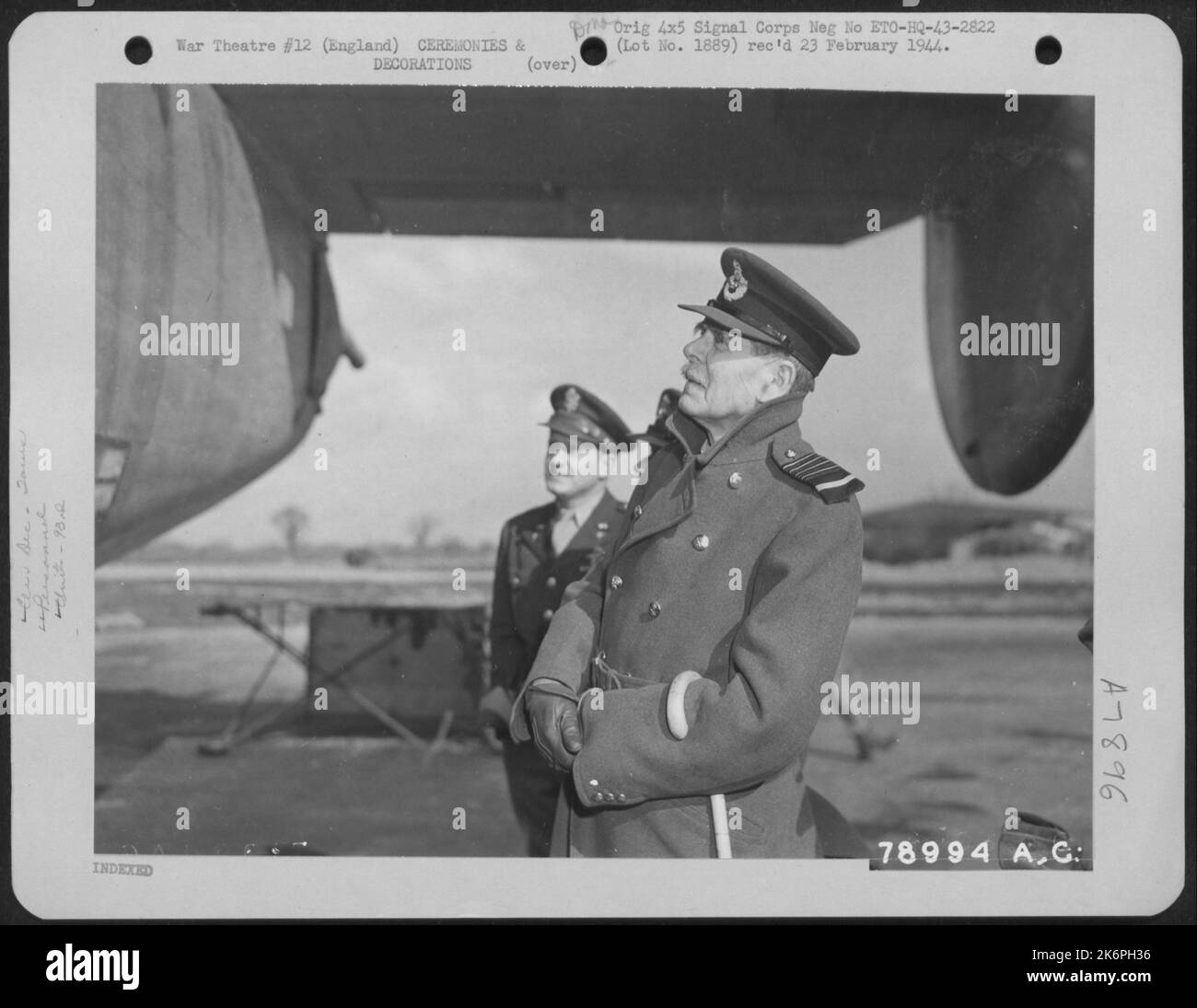 During His Inspection Of A U.S. Bomber Command, Lord Trenchard, Father ...