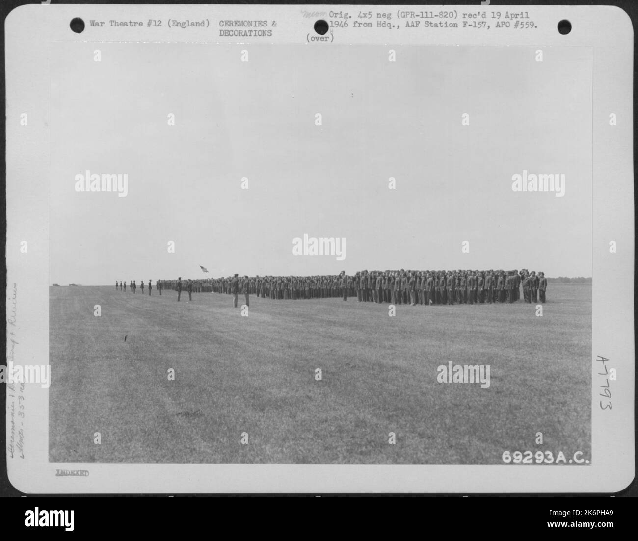 Colonel Duncan Inspects Men Of The 353Rd Fighter Group At An Airbase In ...