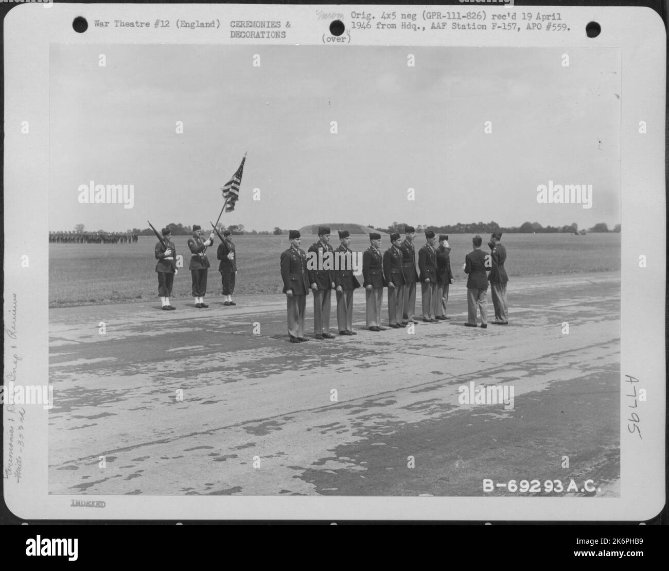 Colonel Duncan Inspects Men Of The 353Rd Fighter Group At An Airbase In ...