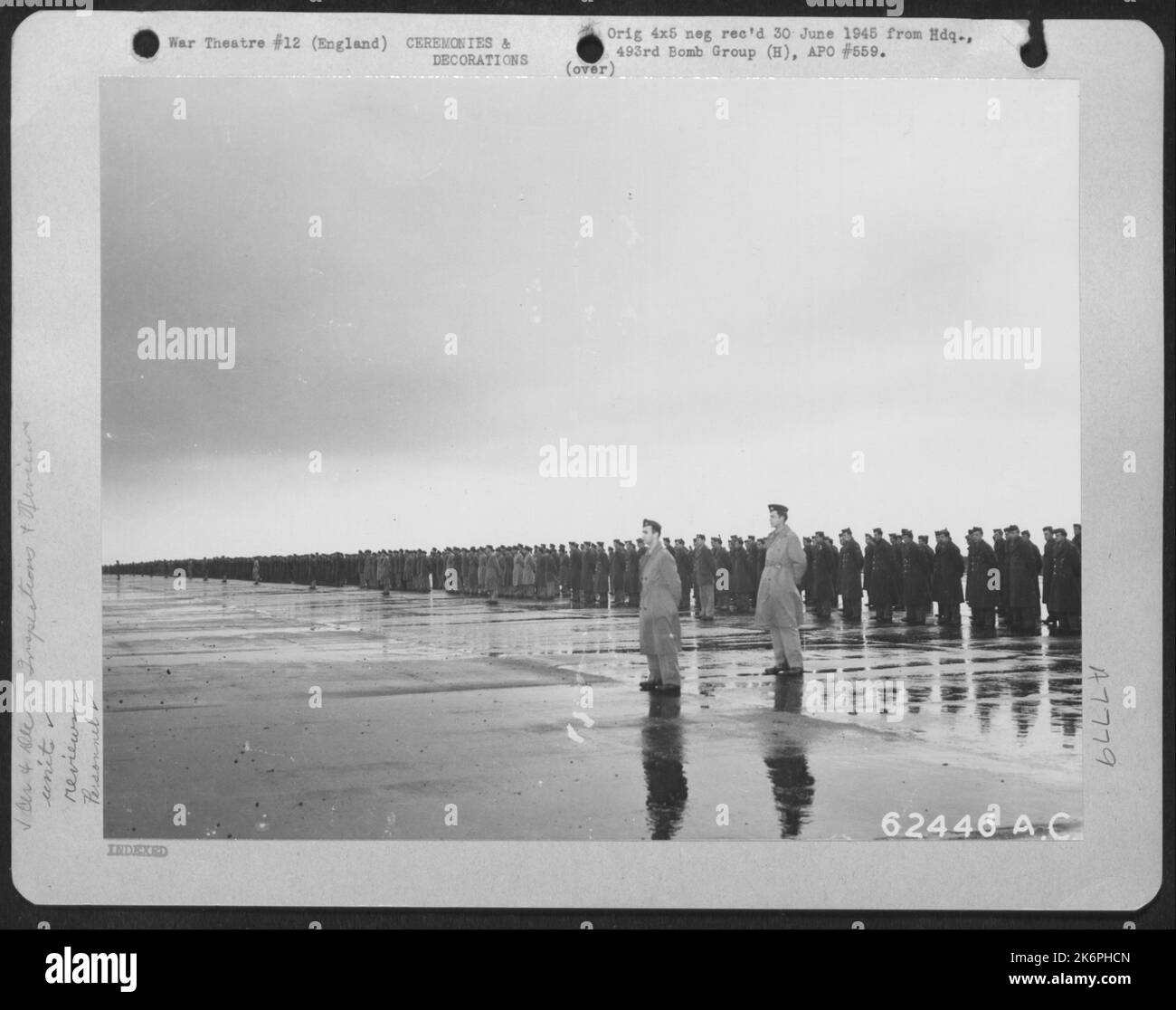 Major General Earle Partridge Reviewing Personnel Of The 493Rd Bomb ...