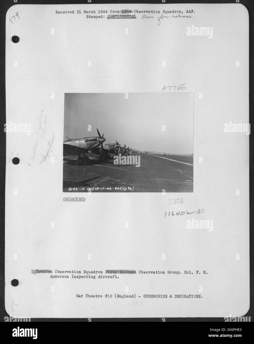 Observation Squadron Observation Group, Colonel F. R. Anderson ...