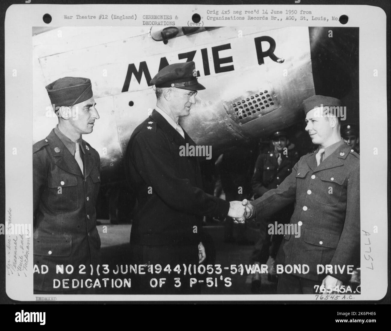 Major General Hugh J. Knerr Shakes Hands With A Member Of The 2Nd Base ...
