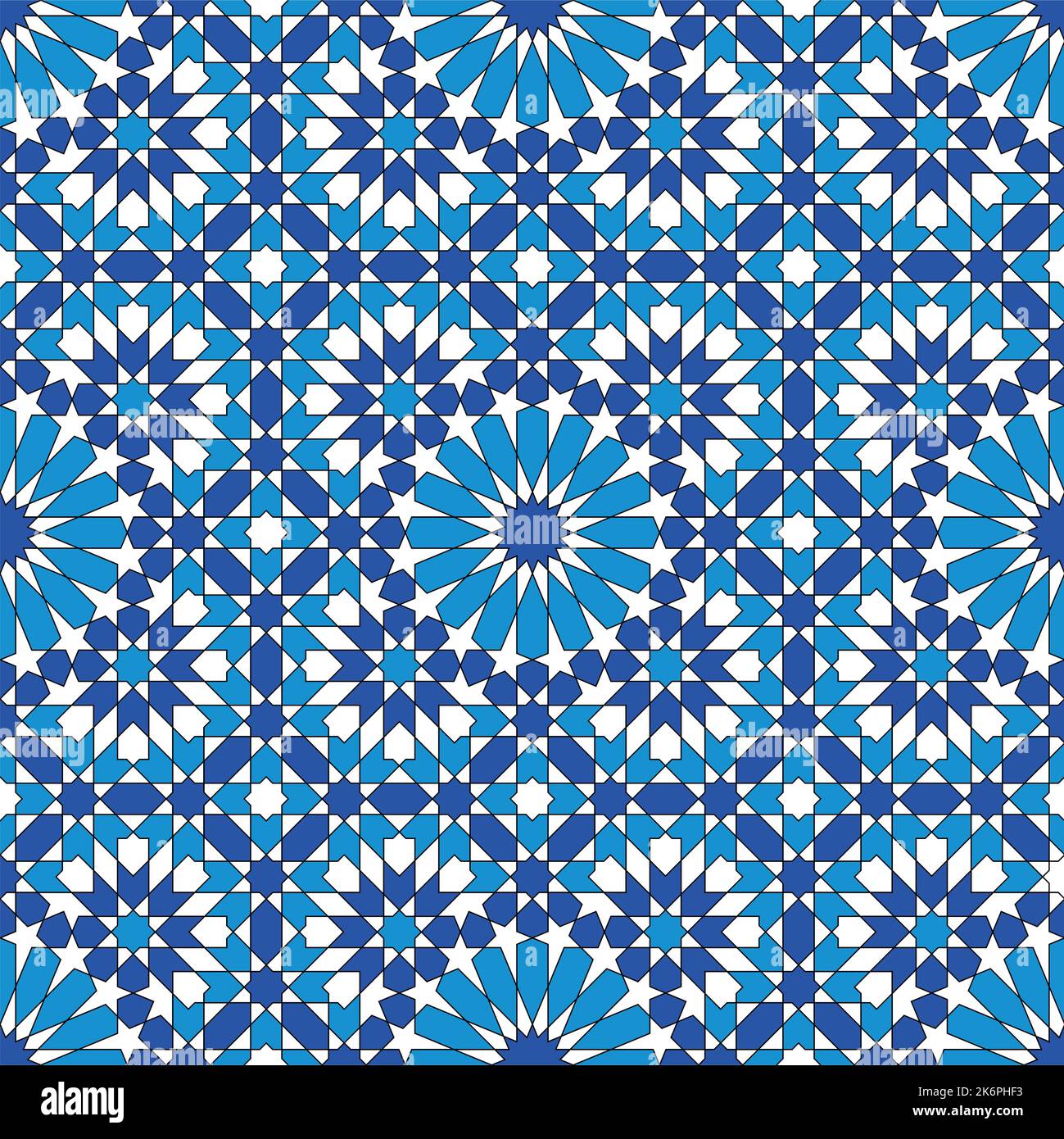 Background seamless pattern based on traditional islamic art. Blue ...
