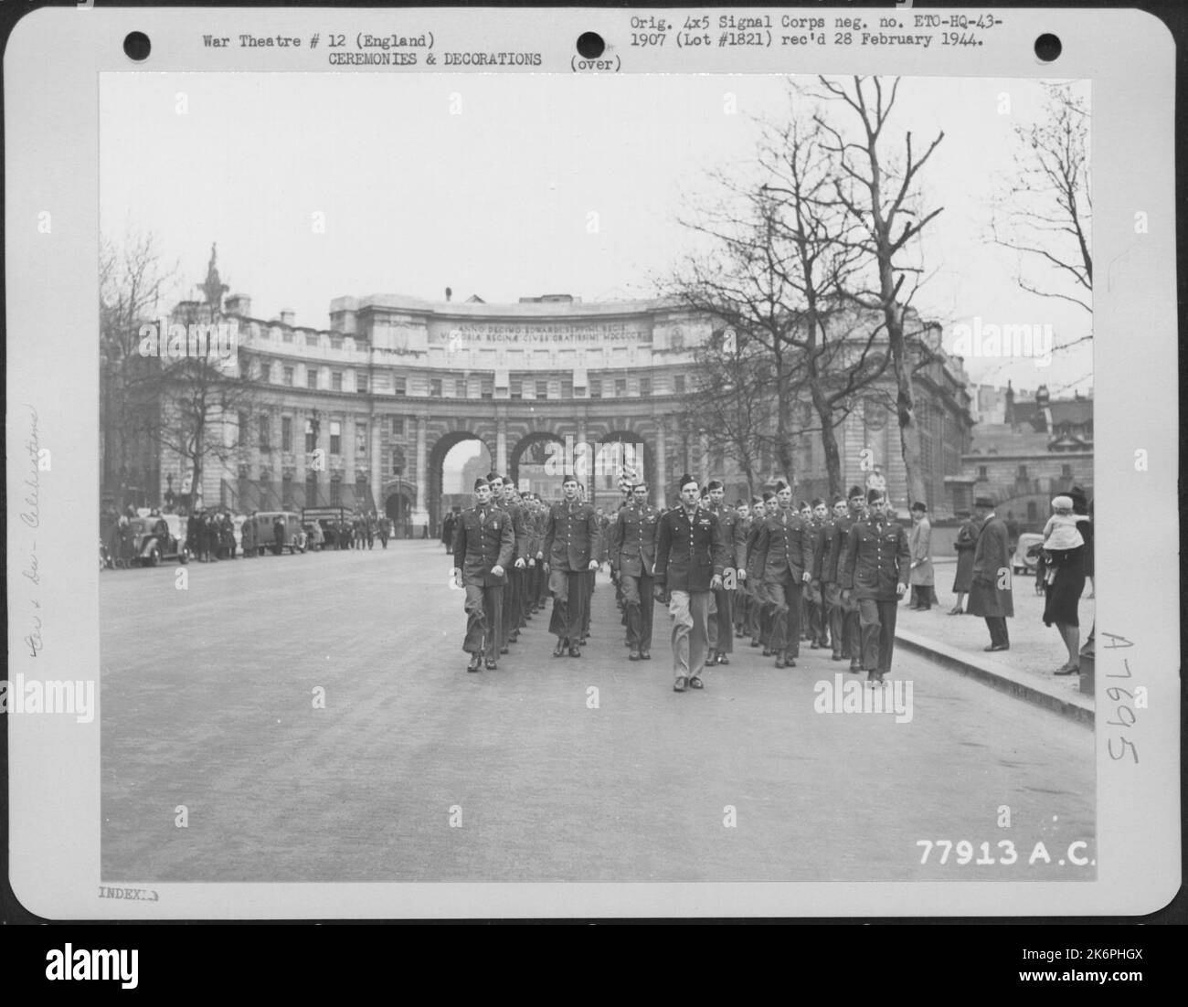 American Troops Coming Down Through Admiralty Arch In A Parade During ...