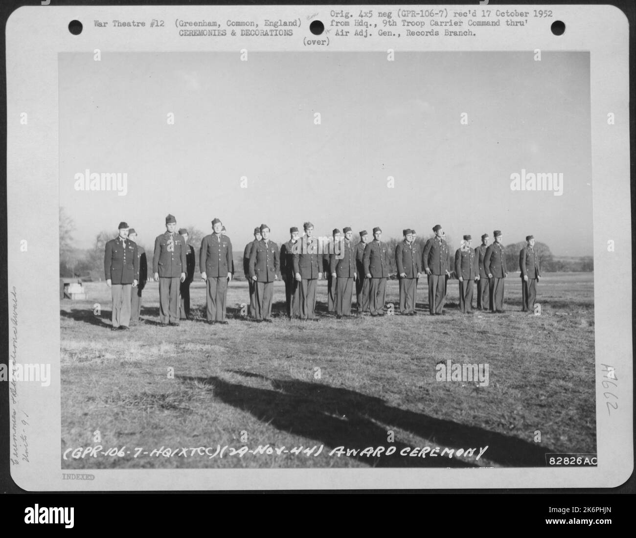 Airmen Of The 9Th Troop Carrier Command Stand At Attention During An ...