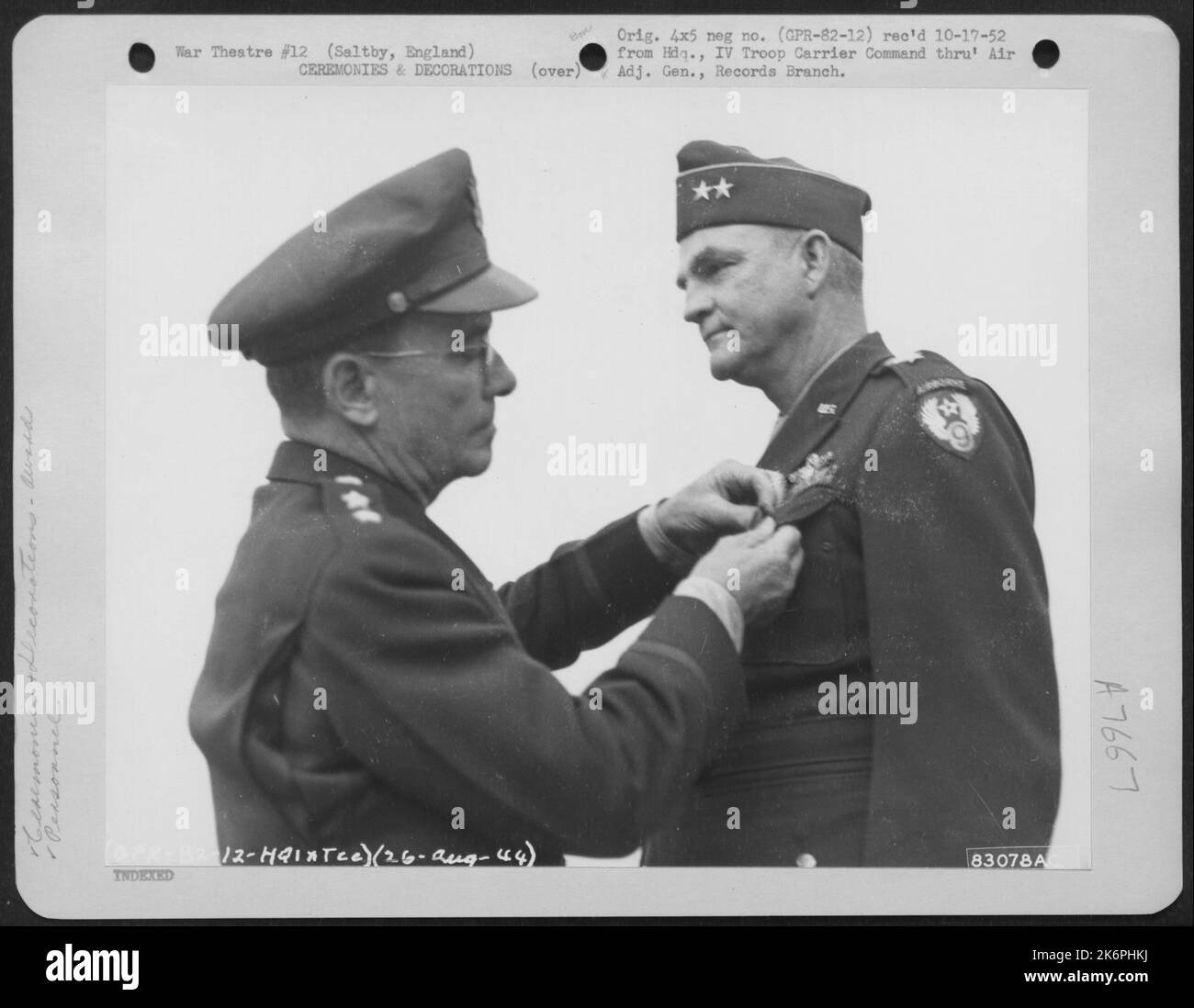 Major General Paul L. Williams Receives An Award From Lt. Gen. Lewis H ...