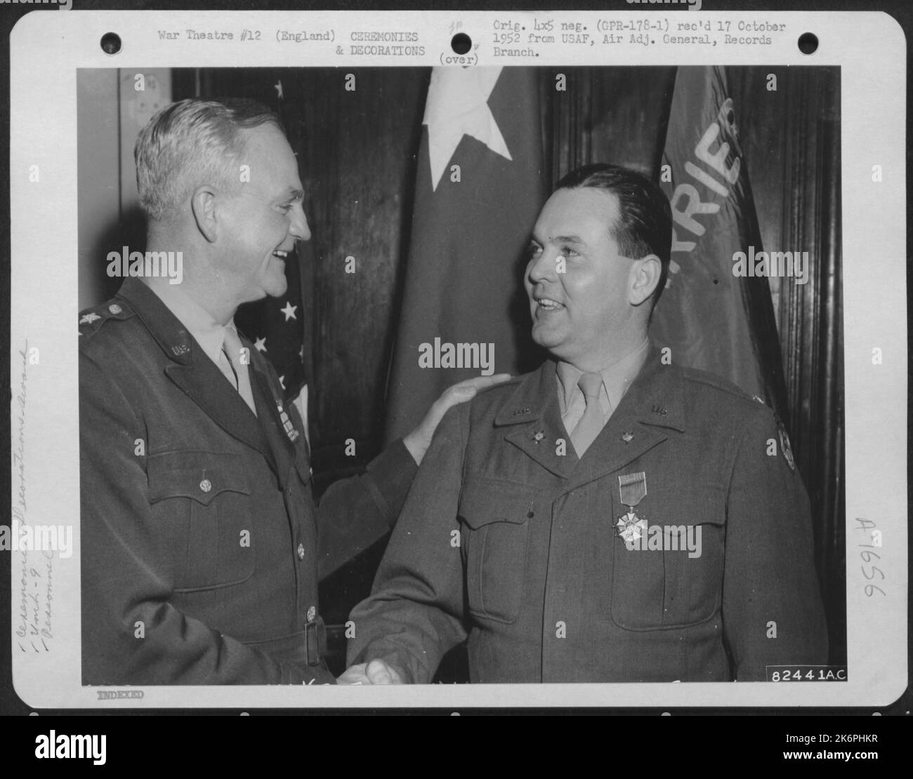 Colonel Mcbride Is Congratulated By Major General Paul L. Williams Of ...