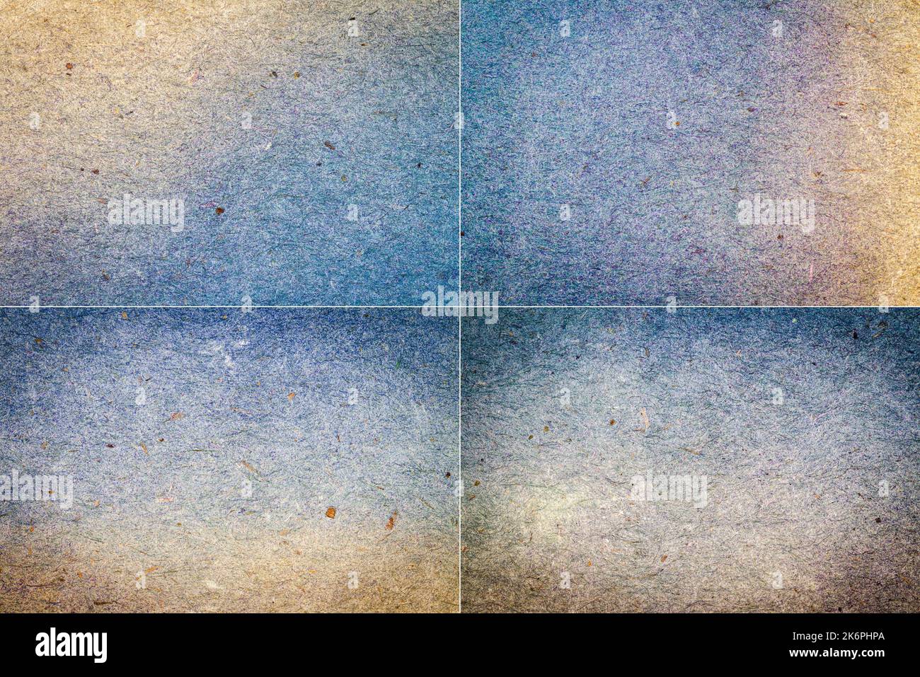 Collection of blue and yellow handmade craft paper texture backgrounds ...