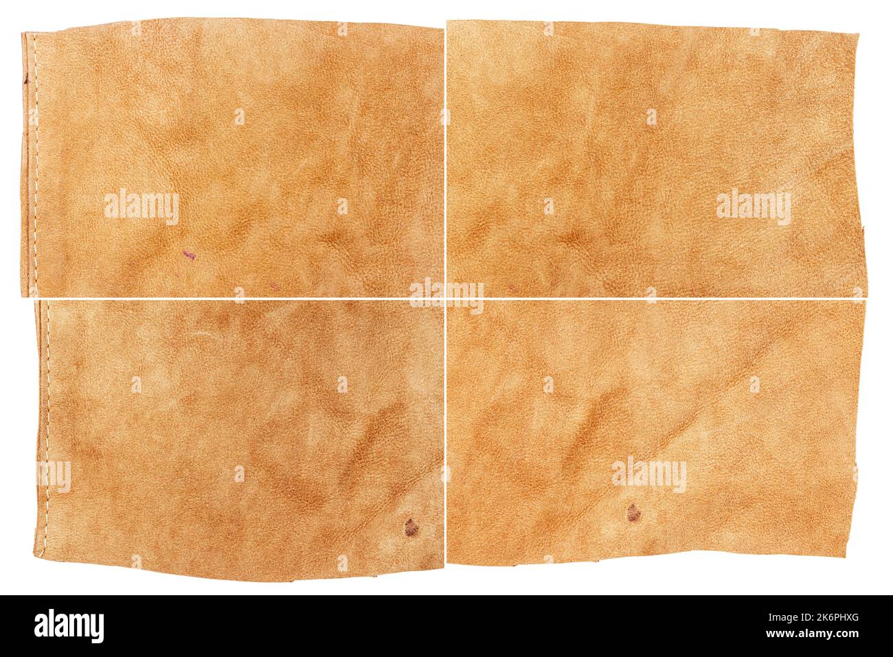 Collection of brown leather textures isolated on white background ...