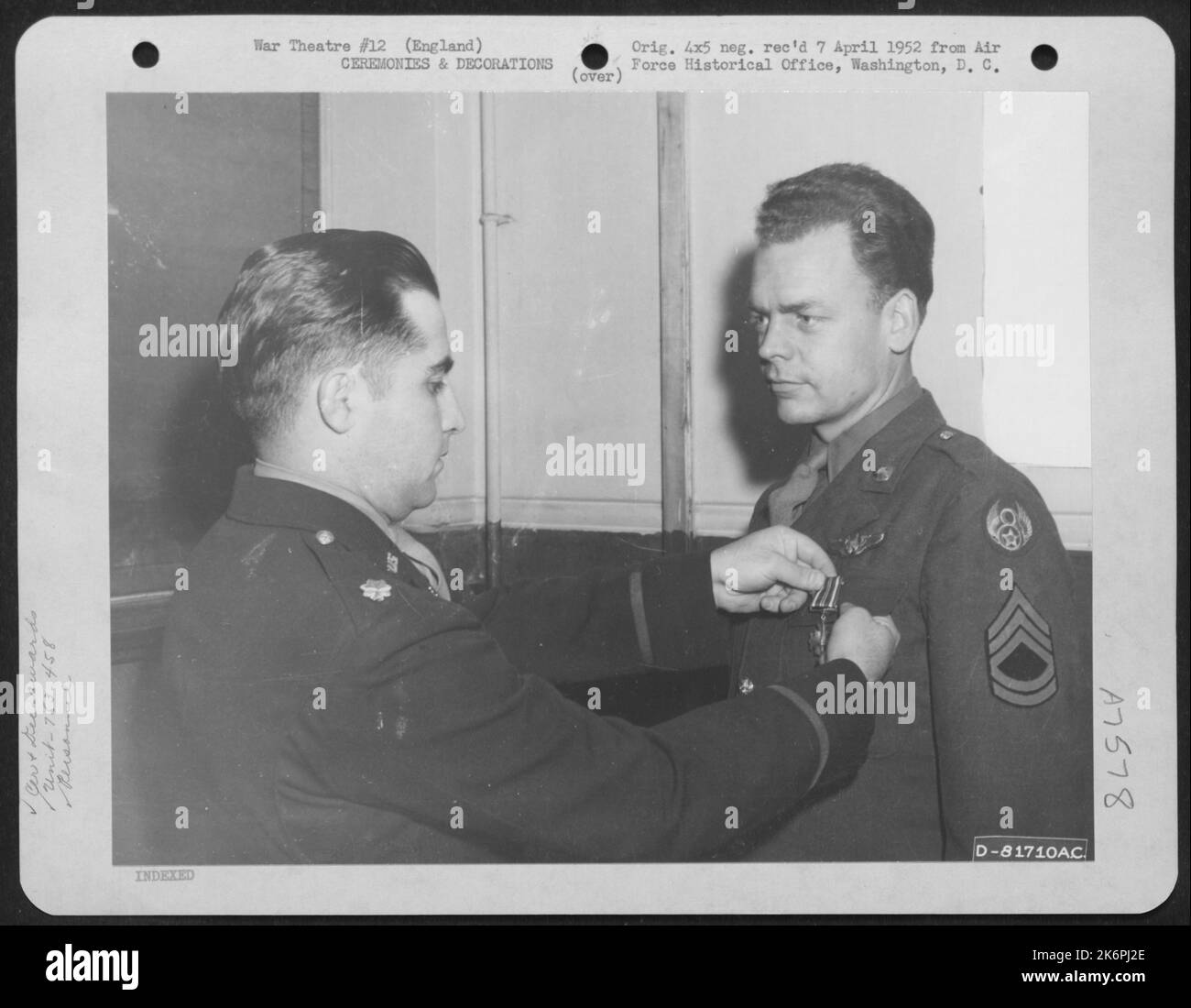 T/Sgt. Nixon Of The 753Rd Bomb Squadron, 458Th Bomb Group, Is Presented ...
