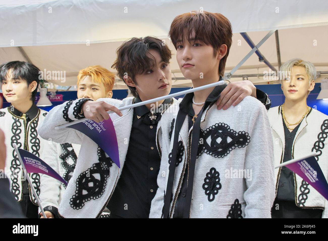 Tokyo, Japan. 15th Oct, 2022. K-pop group DKZ attend a booth event during the "KCON 2022 Japan ...