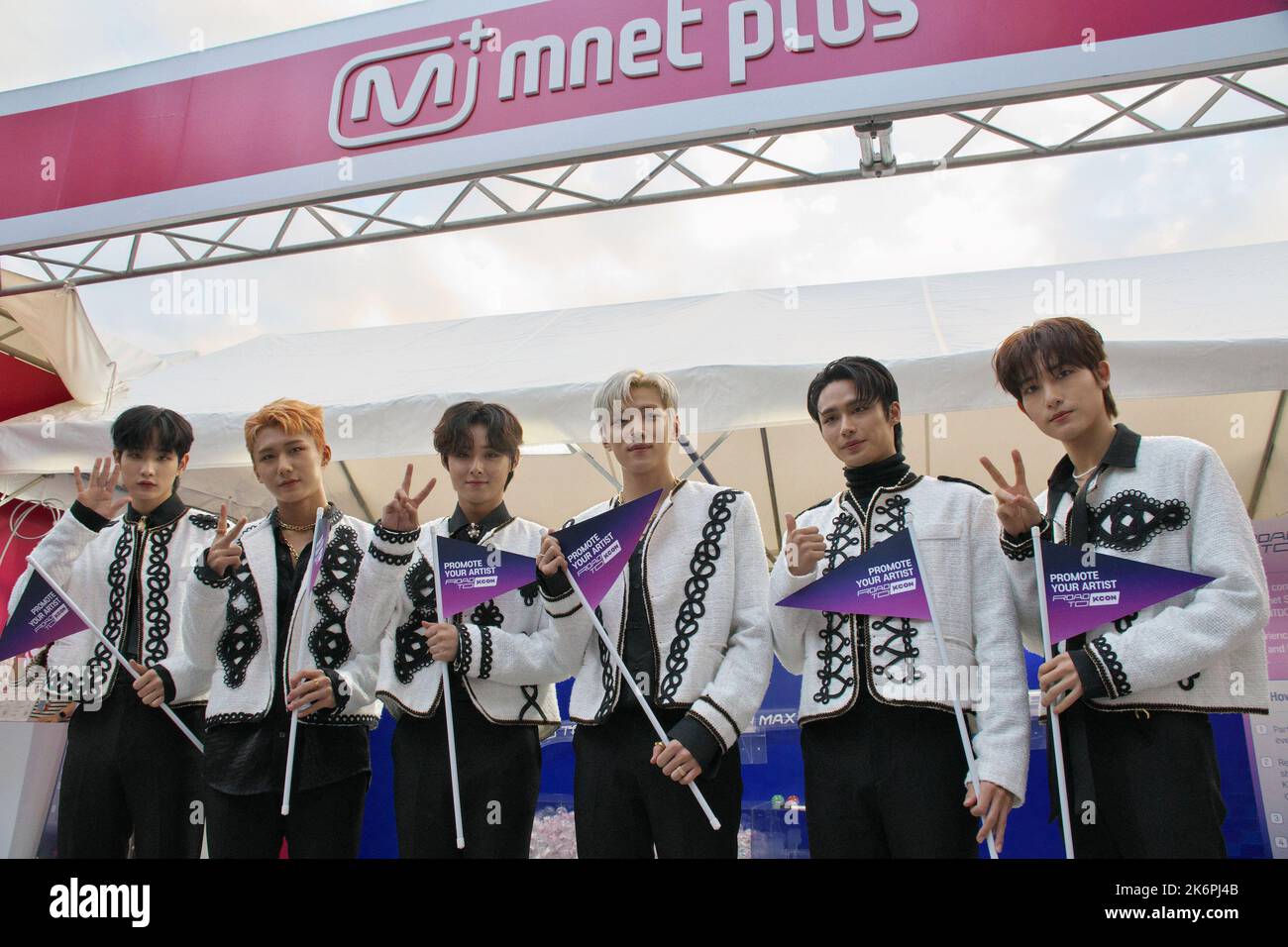 Tokyo, Japan. 15th Oct, 2022. K-pop group DKZ attend a booth event during the "KCON 2022 Japan ...