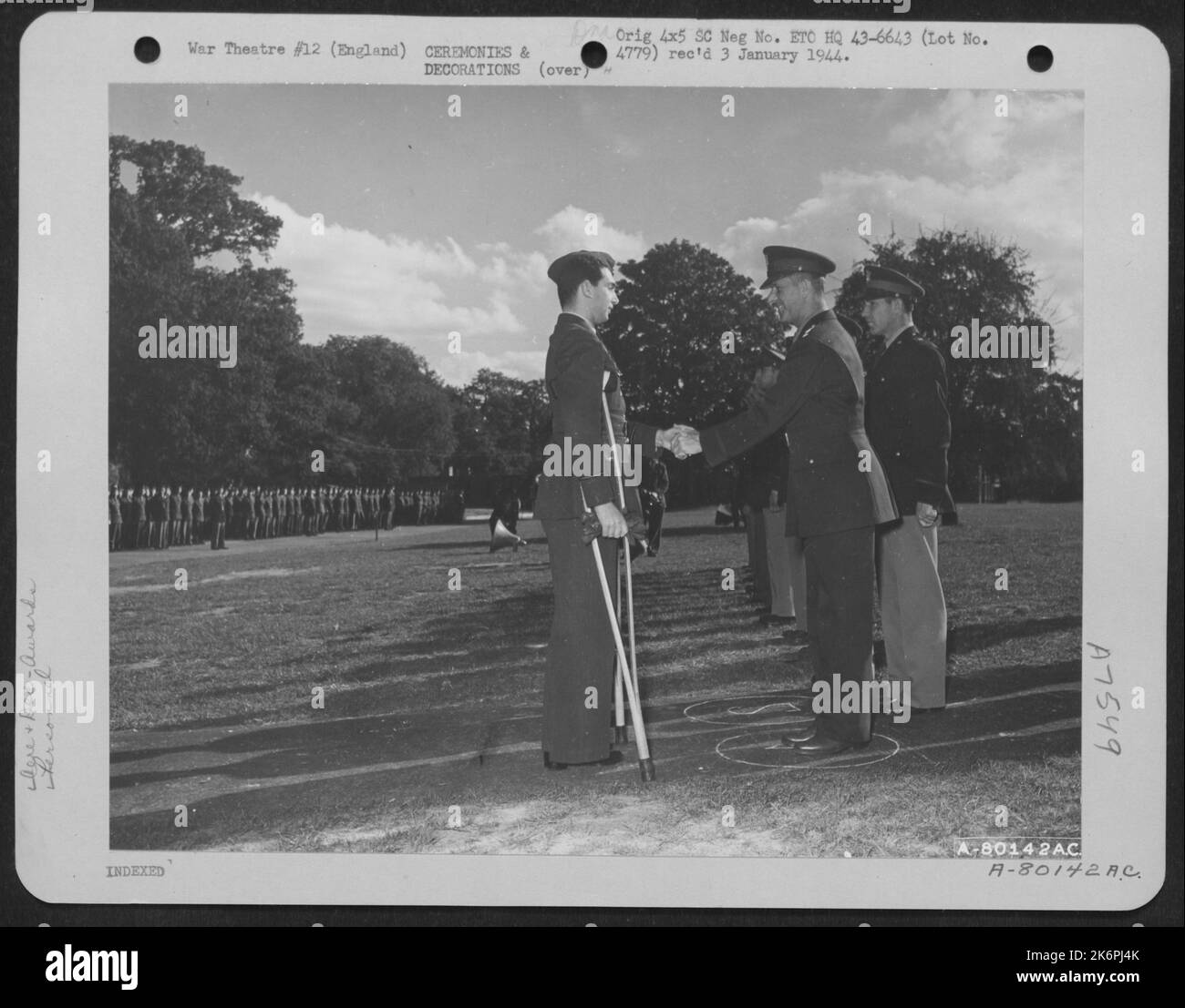 Lt. Gen. Jacob L. Devers Presents The Distinguished Flying Cross To Raf ...
