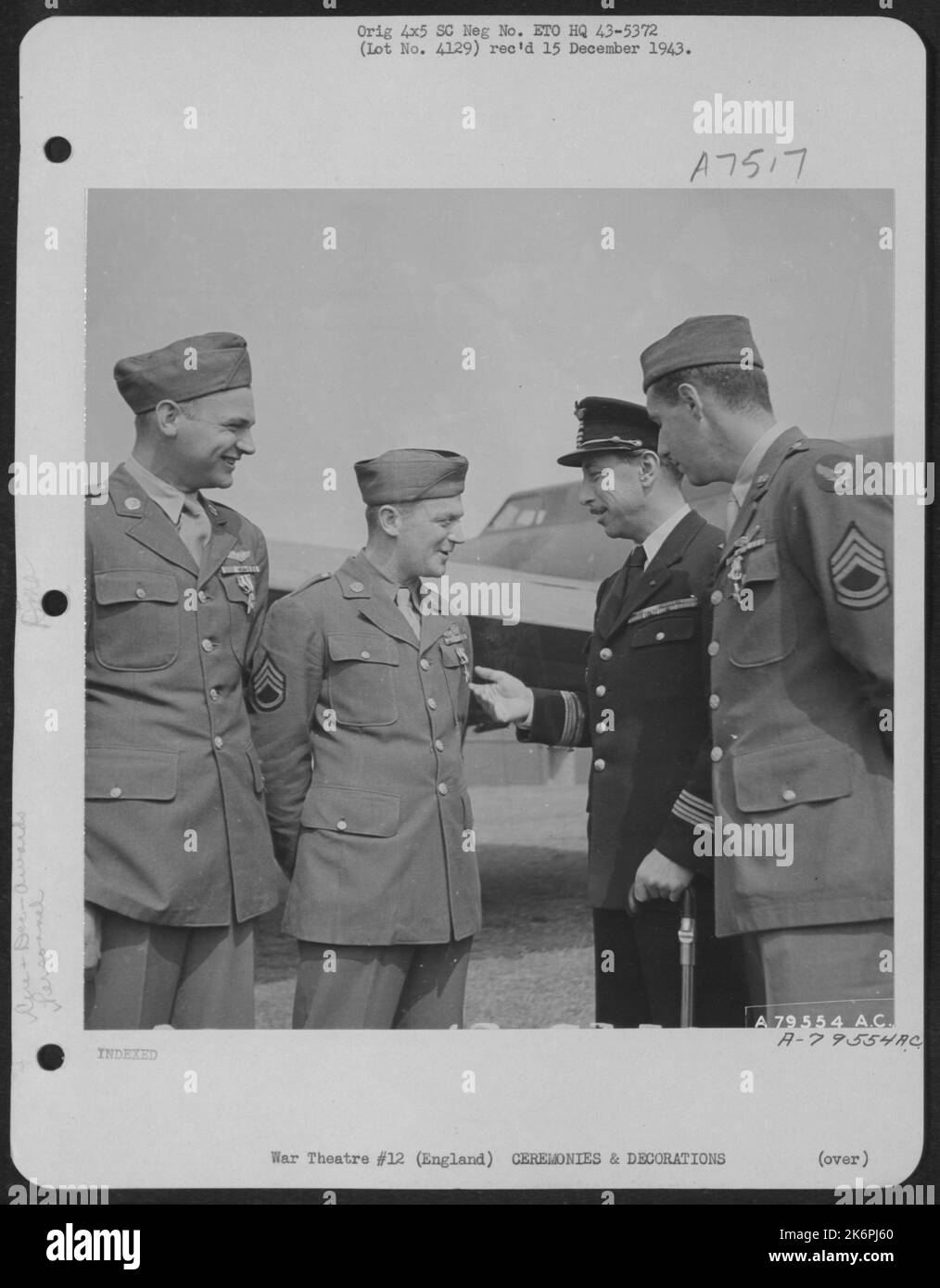 Colonel Ed Corniglion-Moliner Congratulates S/Sgt. John E. Breen, Waist ...