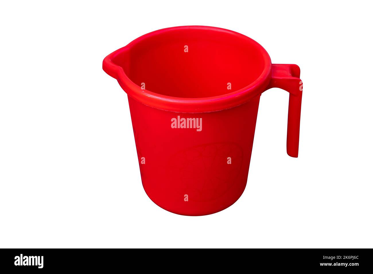Red Plastic Mug isolated on white background Stock Photo - Alamy