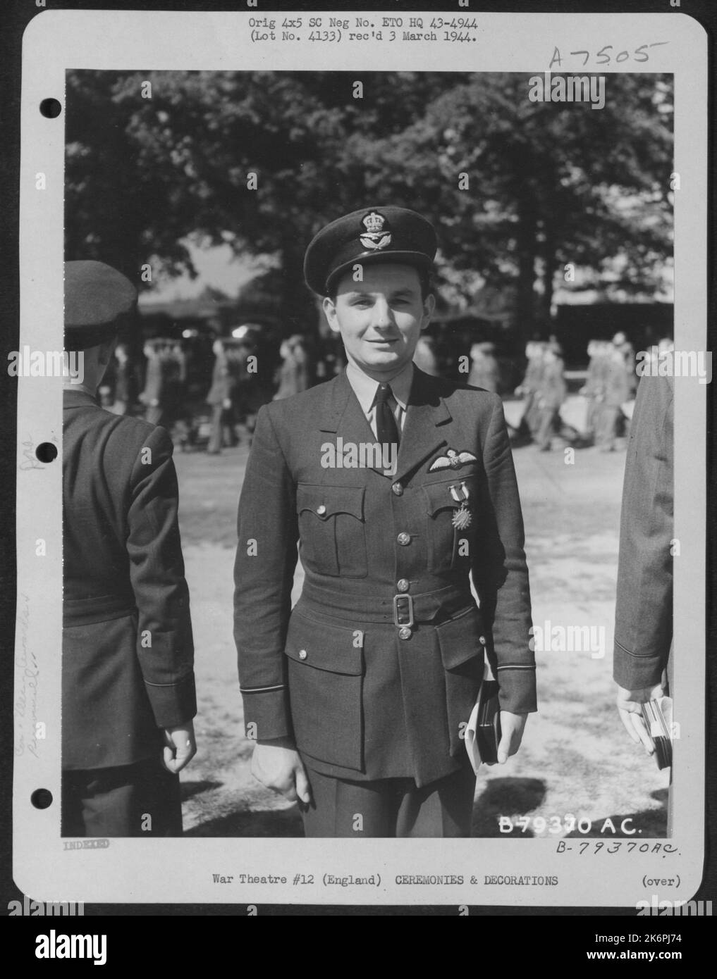 F/O George Platss, Raf, Was Presented The Air Medal By Major General ...