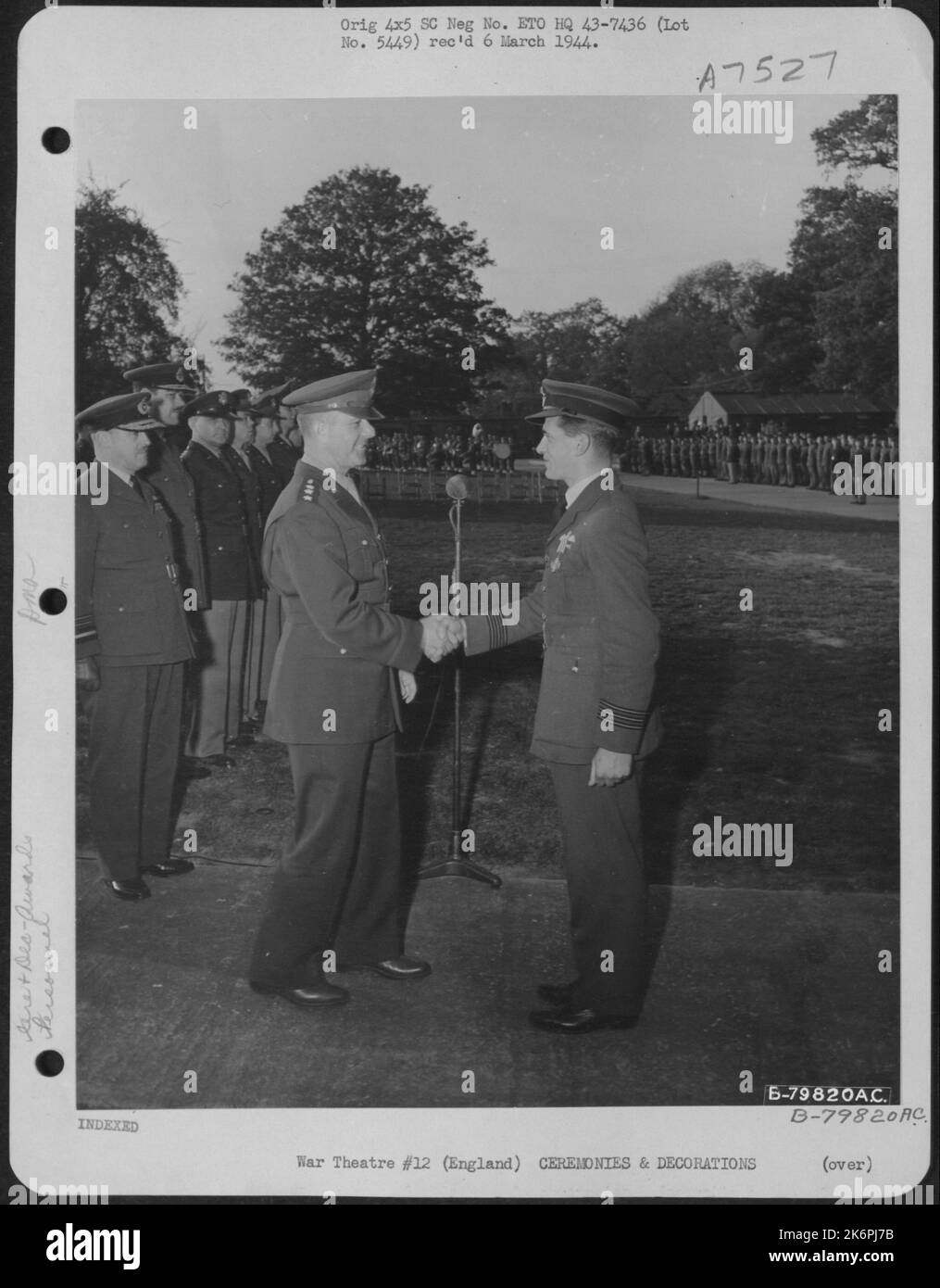 Lt. General Jacob L. Devers Congratulates W/C John E. Johnson Of Raf ...