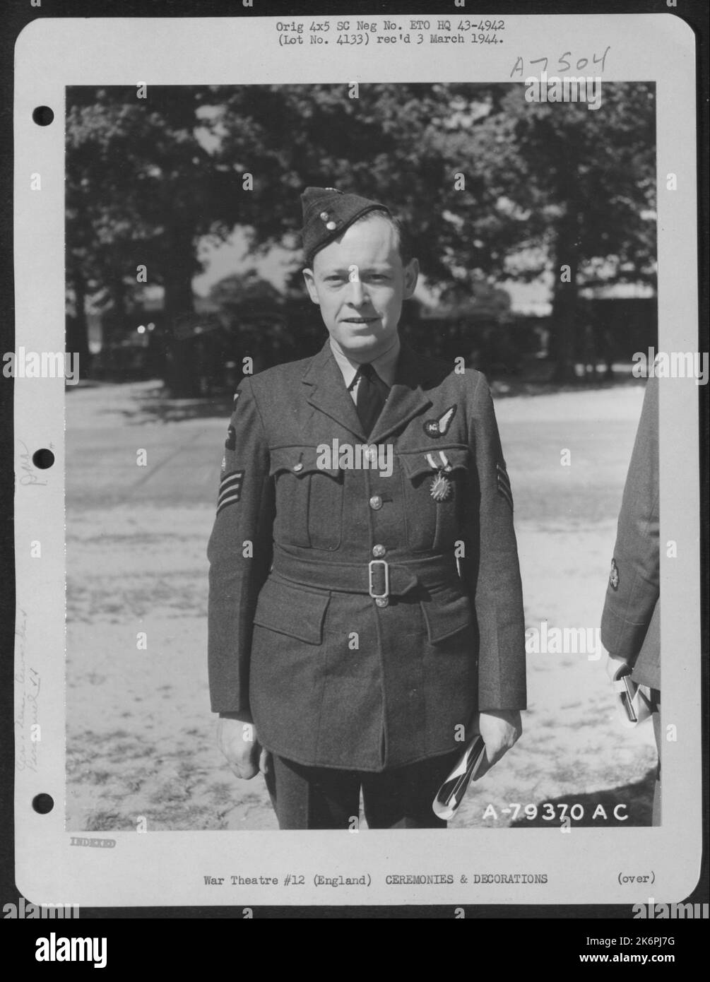 F/Sgt. George N. Leighton, Raf, Was Presented The Air Medal By Major ...