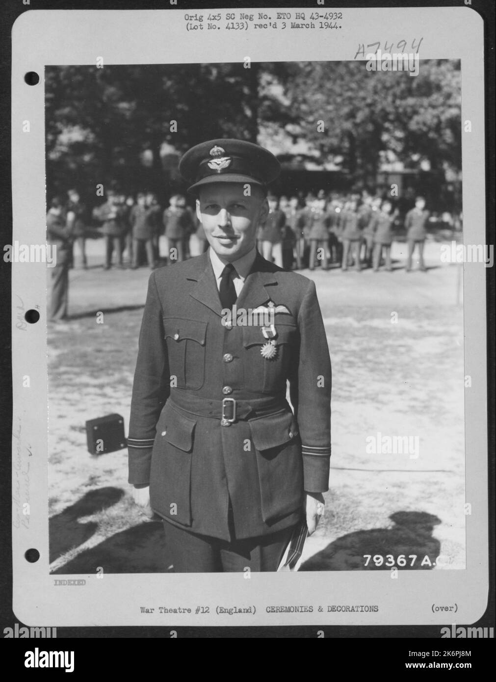 F/Lt. Stanley Trevaillion, Raf, Was Presented The Air Medal By Major ...