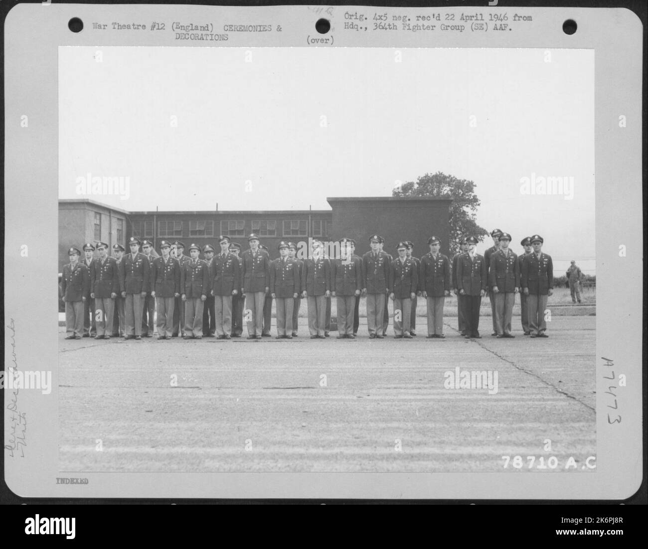 Members Of The 364Th Fighter Group Stand In Formation After Receiving ...