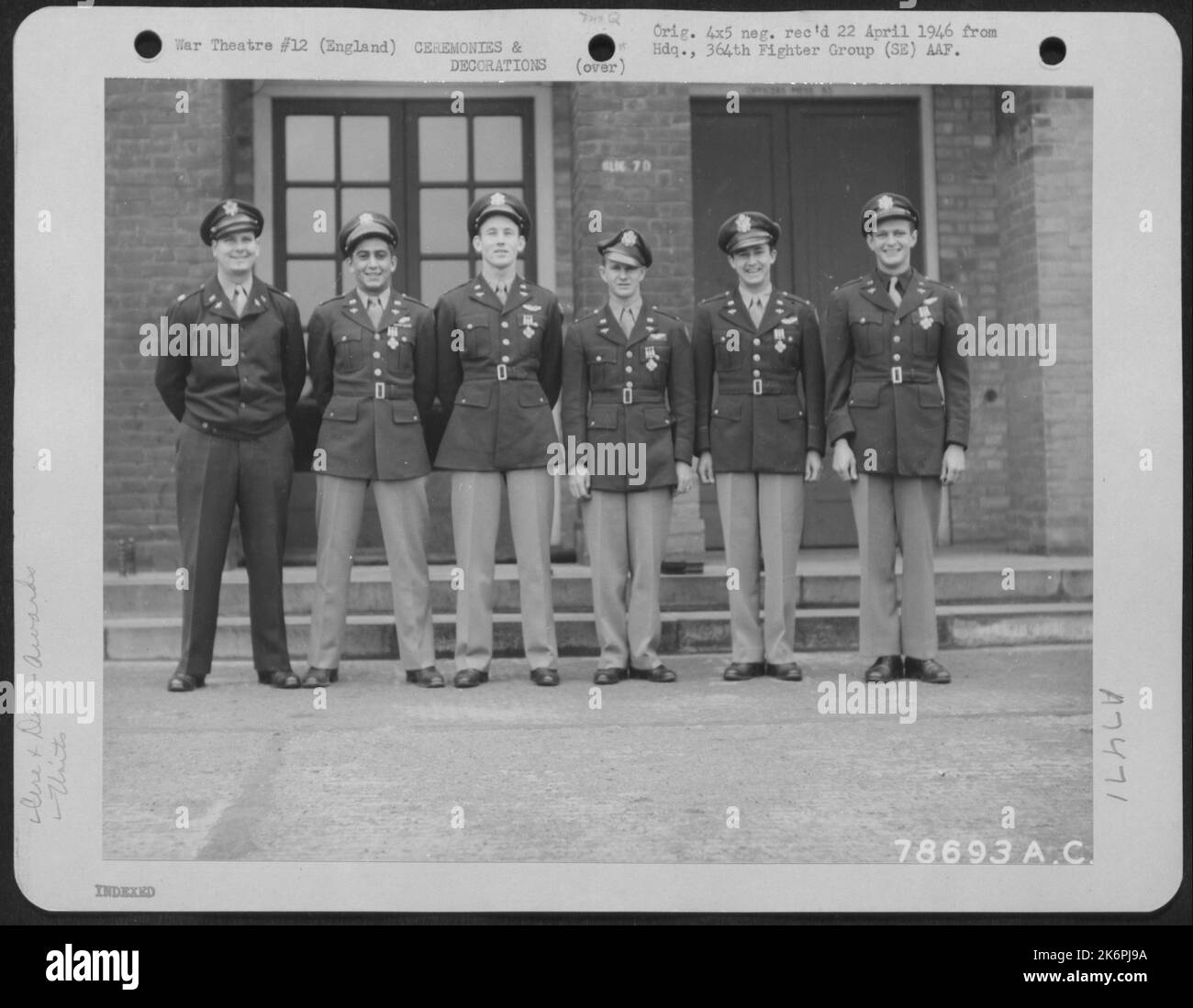 Members Of The 364Th Fighter Group Pose After Receiving The ...