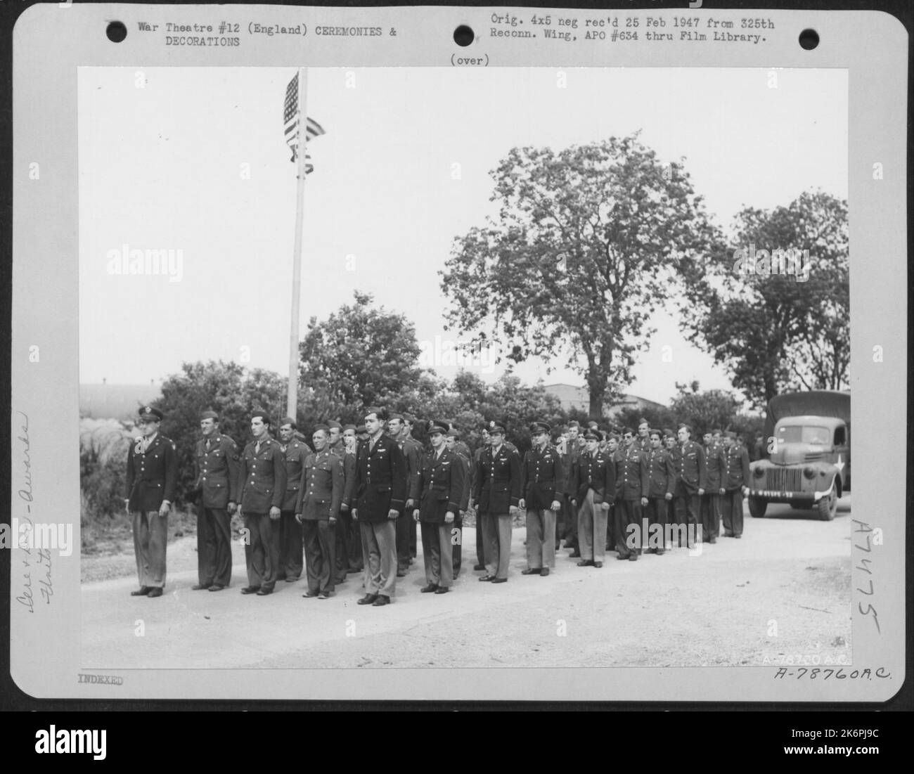 Men Of The 379Th Bomb Group Stand In Formation During An Award Ceremony ...