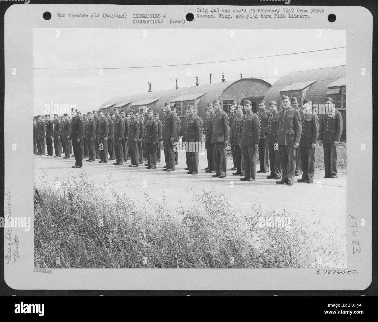 Men Of The 379Th Bomb Group Stand In Formation During An Award Ceremony ...