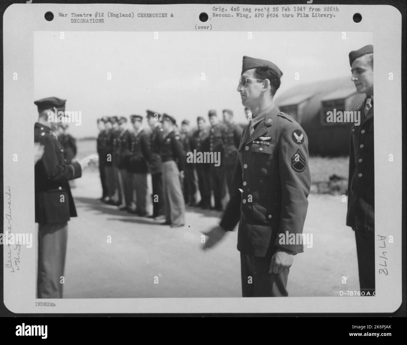 Men Of The 379Th Bomb Group Stand In Formation During An Award Ceremony ...