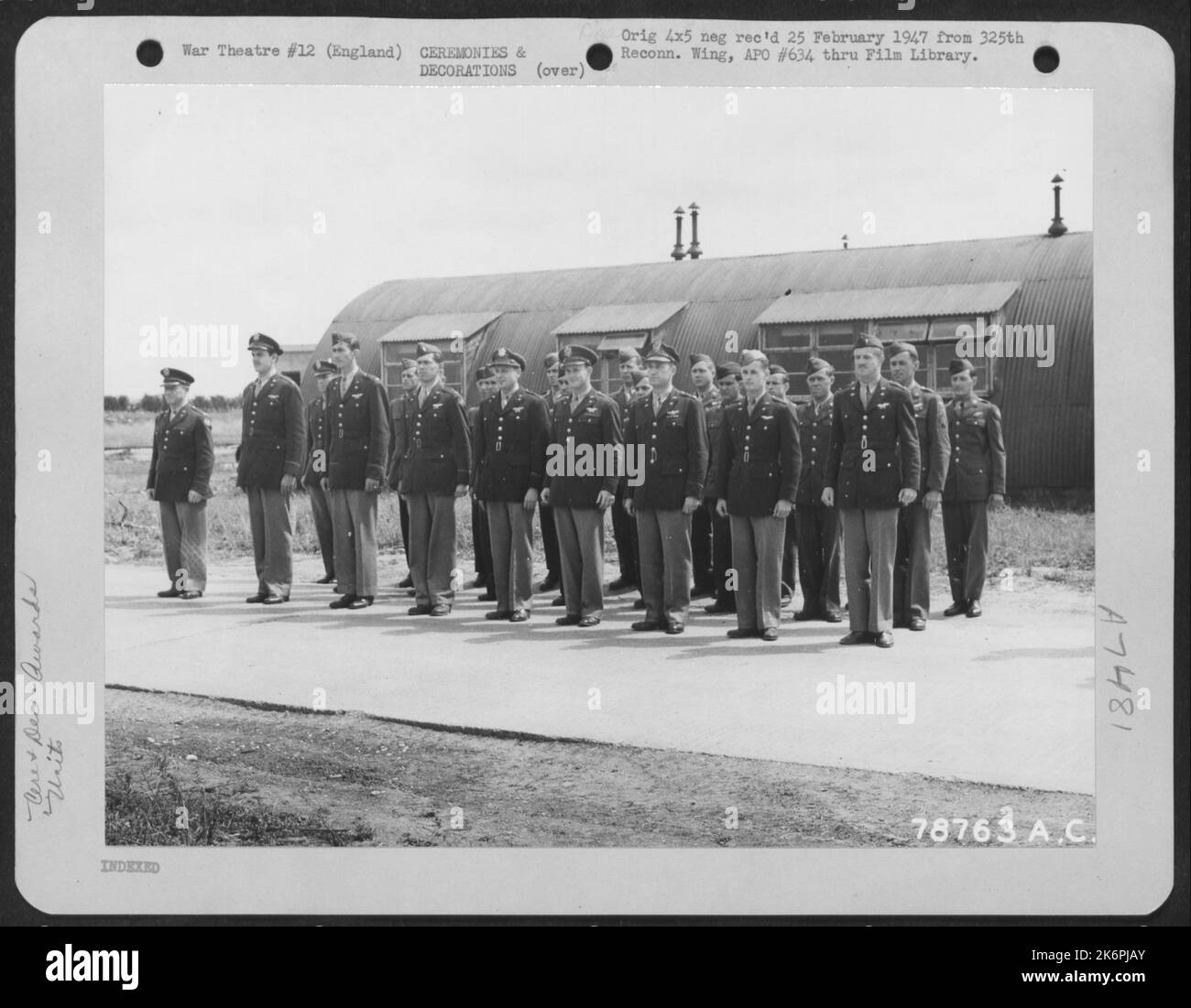 Men Of The 379Th Bomb Group Stand In Formation During An Award Ceremony ...