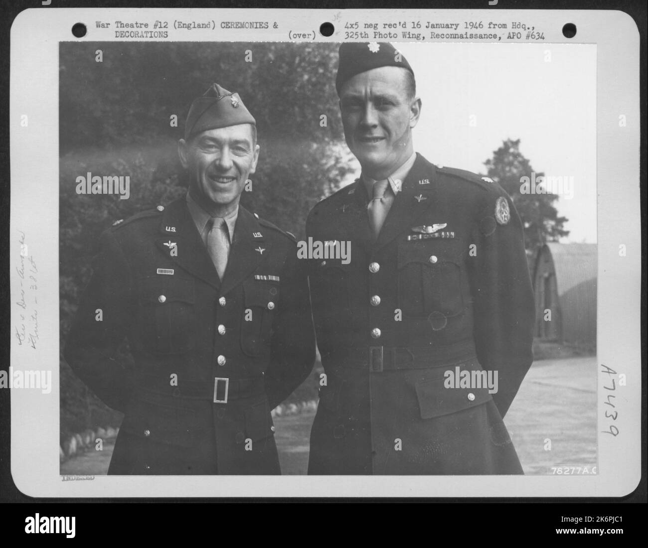 Two Air Force Officers Of The 381St Bomb Group Pose For The ...