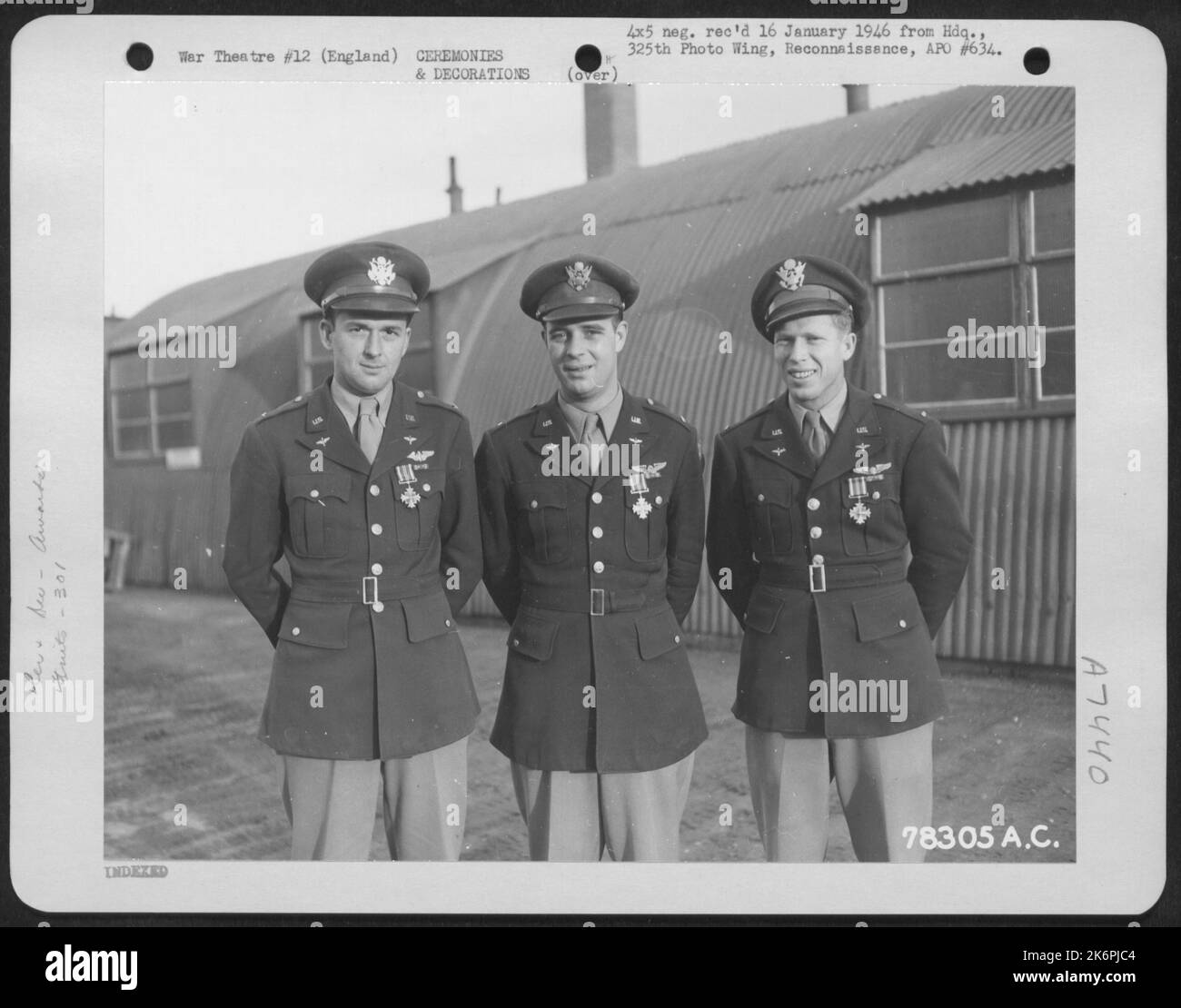Three Members Of The 381St Bomb Group Pose For The Photographer After ...