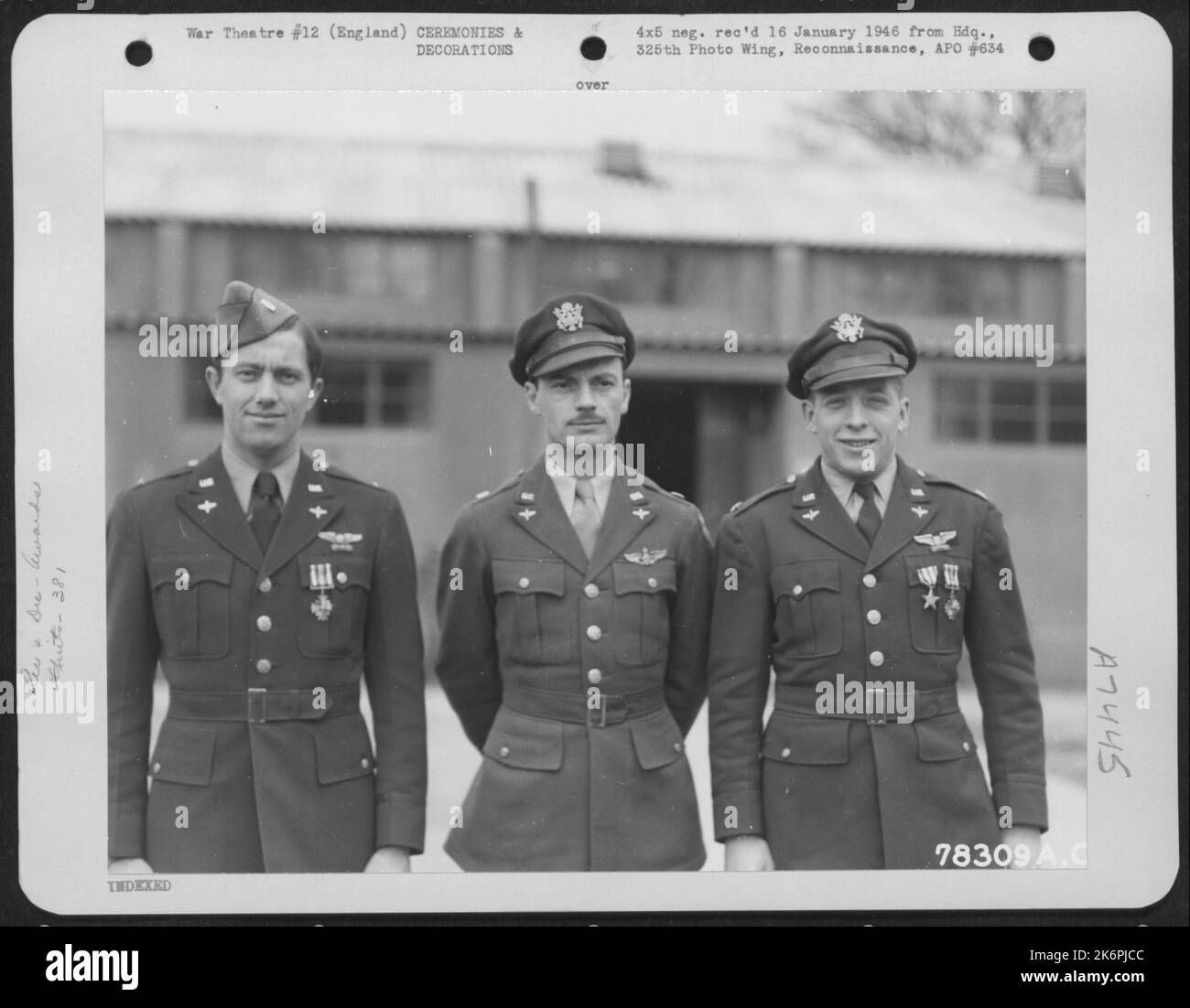 Three Members Of The 381St Bomb Group Pose For The Photographer After ...