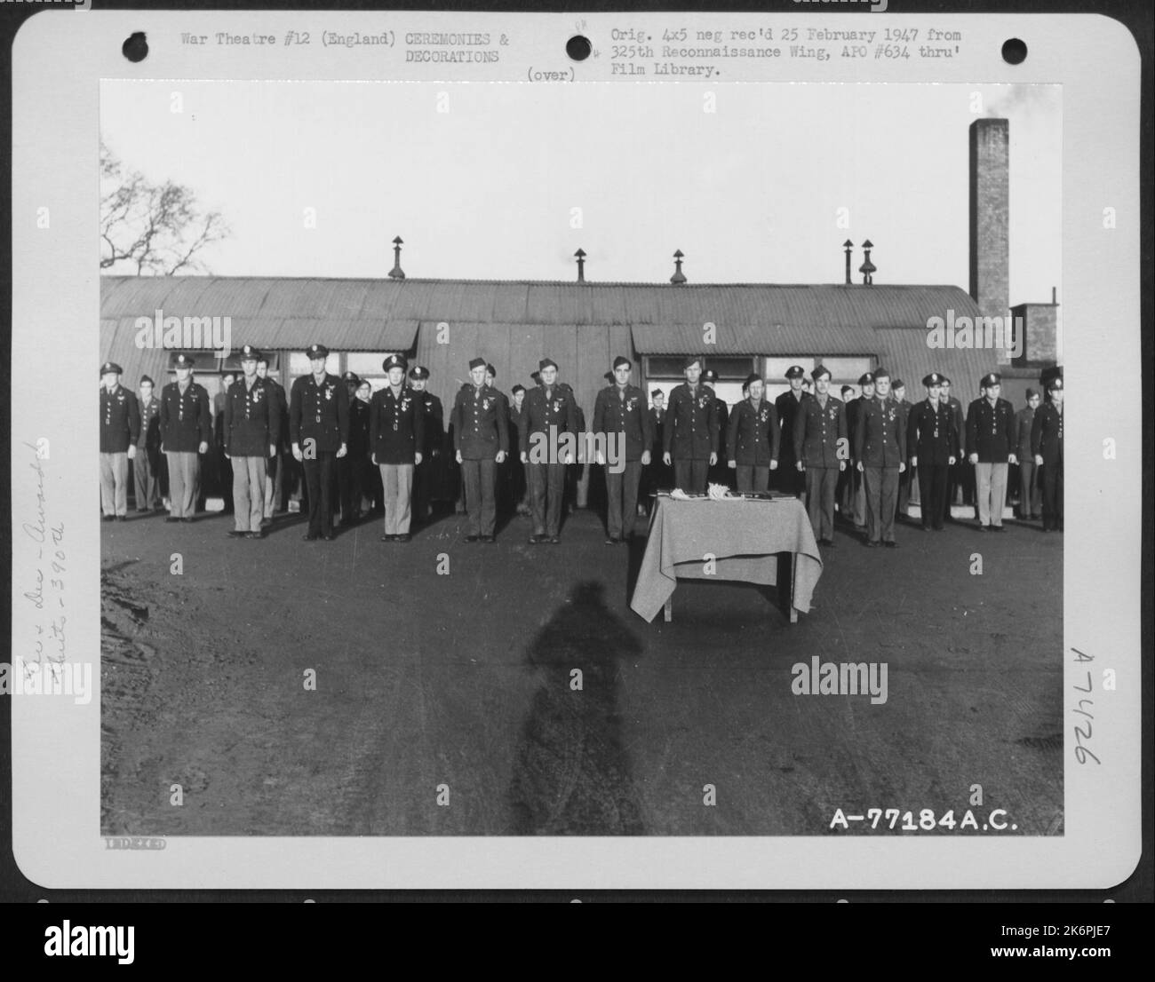 Members Of The 390Th Bomb Group Pose For Photographer After Receiving ...