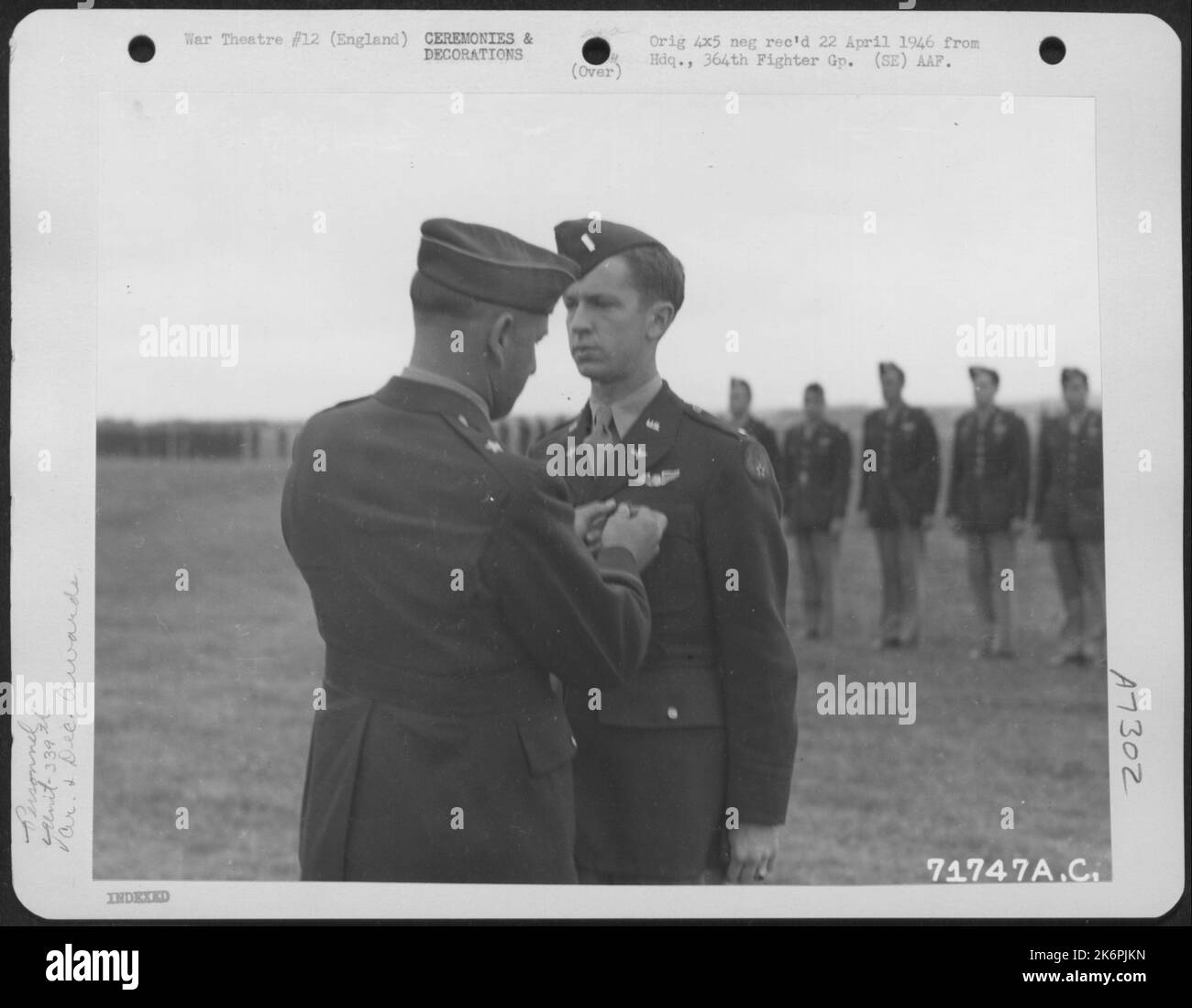 Lt. Harte Of The 339Th Fighter Group Is Presented An Award By Brig ...