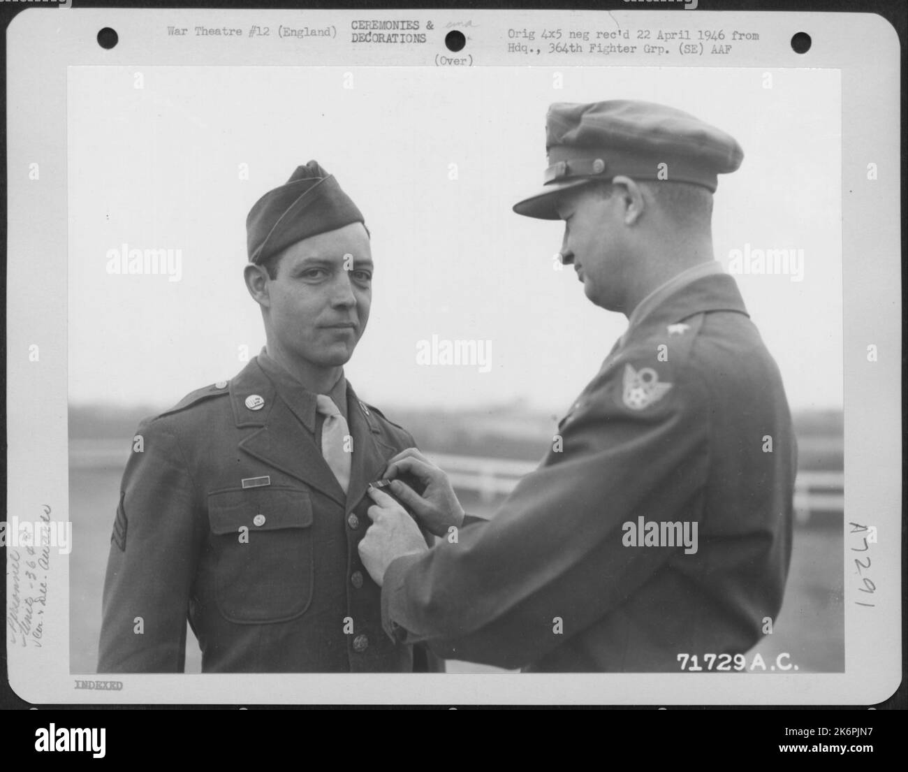 Sgt. Barnes Of The 364Th Fighter Group Is Presented An Award By Brig ...
