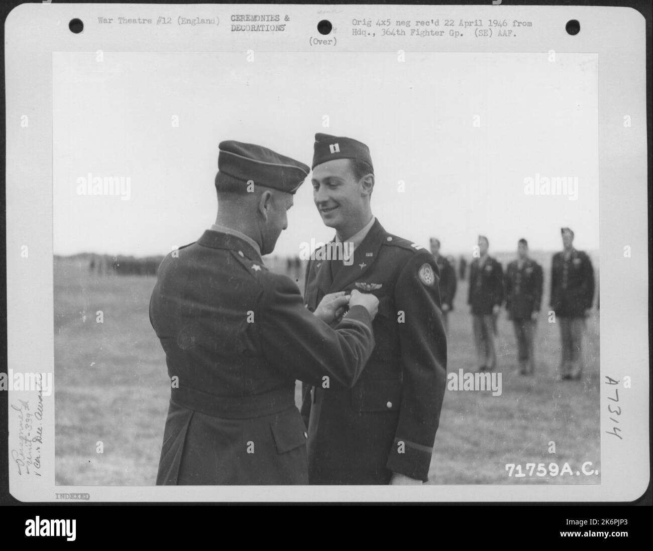 Captain Reed Of The 339Th Fighter Group Is Presented An Award By Brig ...