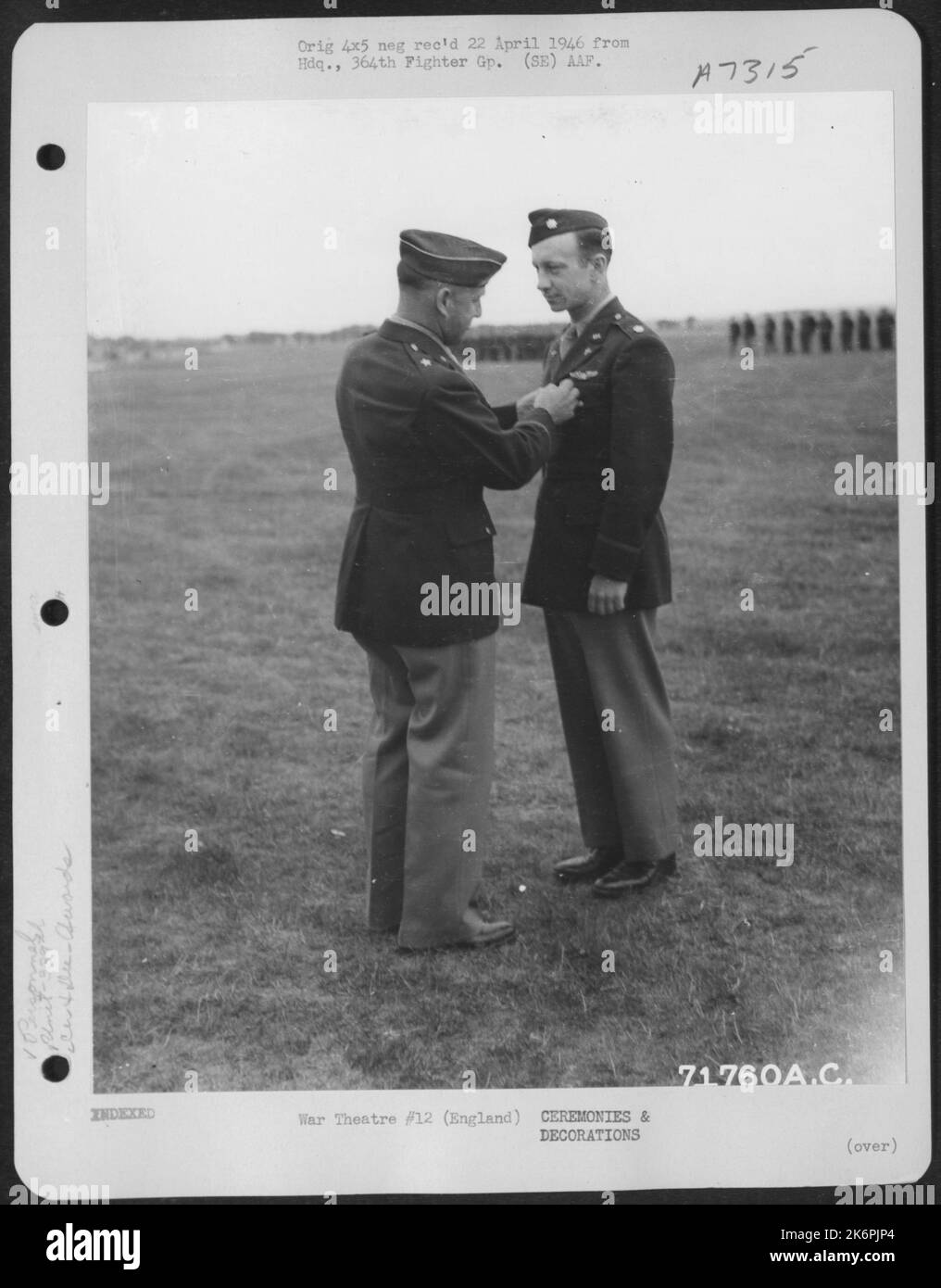 Major Larson Of The 339Th Fighter Group Is Presented An Award By Brig ...
