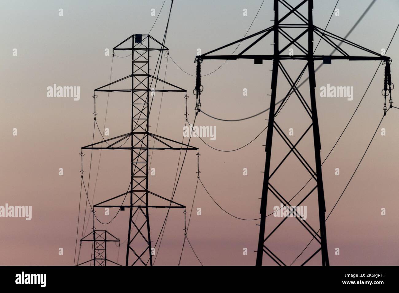 High voltage power lines in Gdansk, Poland © Wojciech Strozyk / Alamy ...
