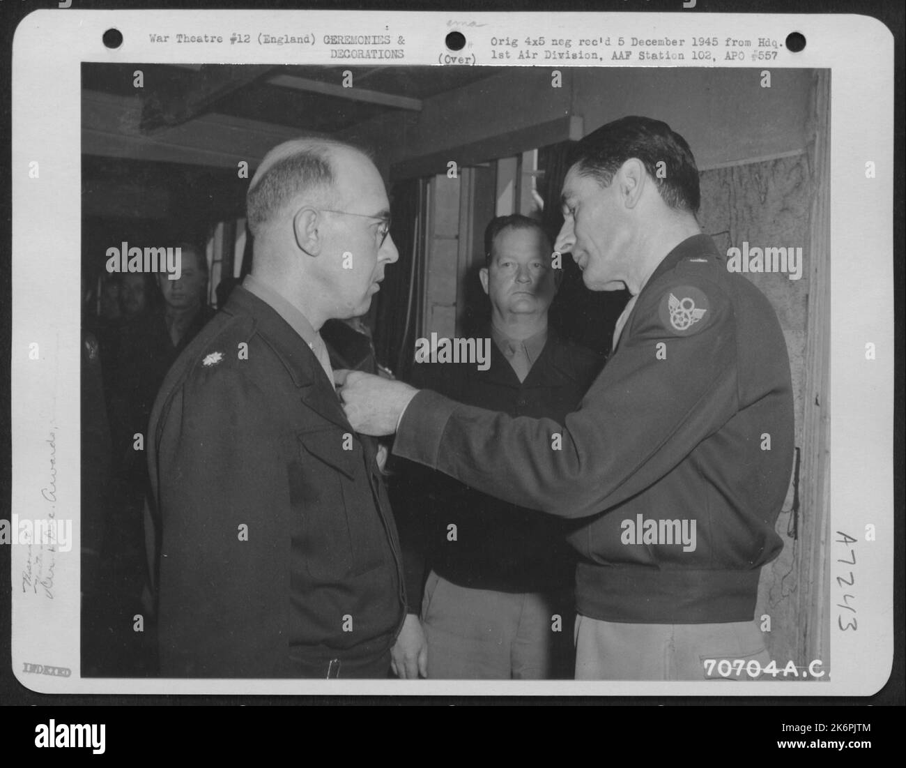 Major Dodge, Attached To Hdq., 1St Bomb Division, Is Presented An Award ...