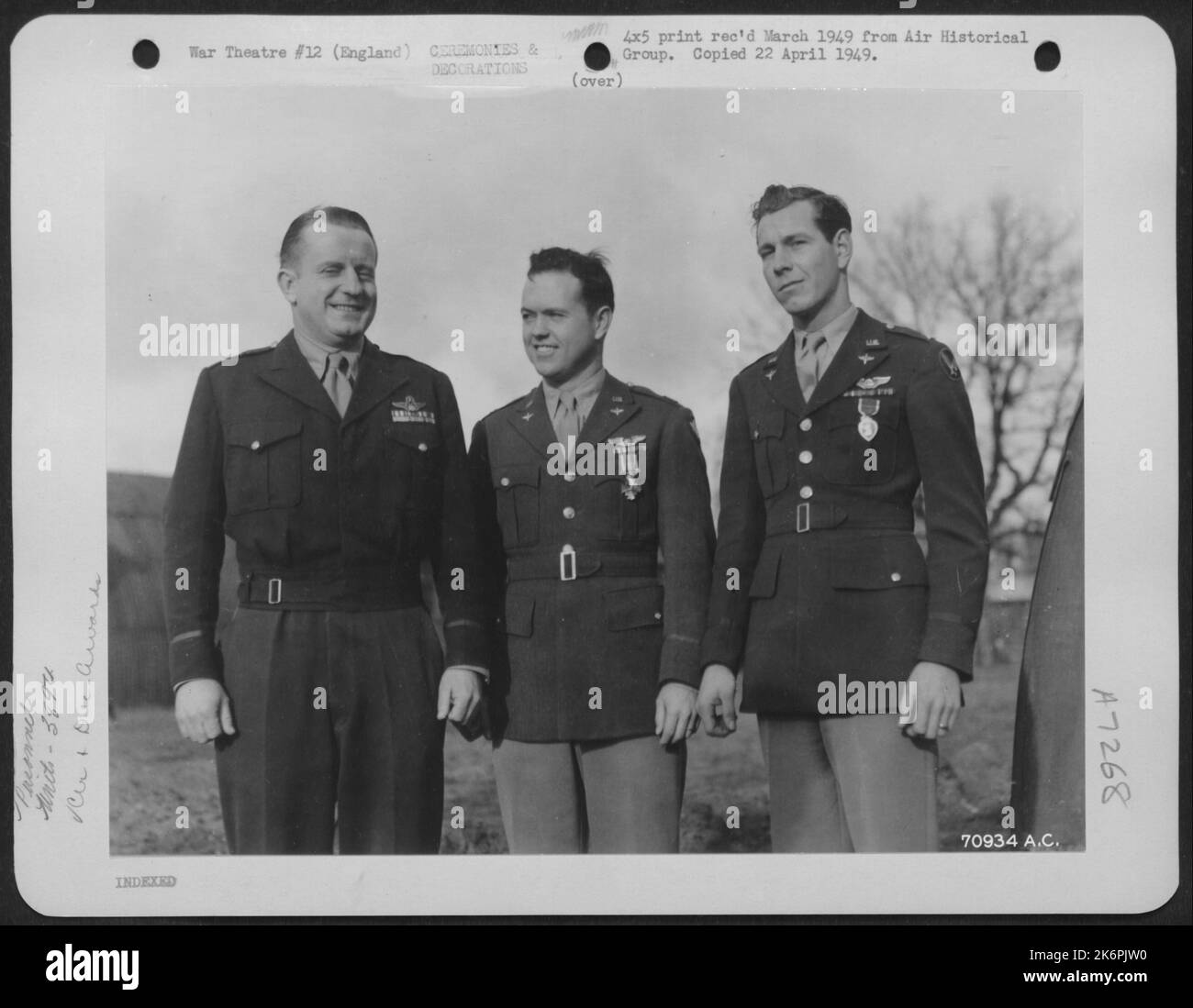 Brig. Gen. Edward J. Timberlake Poses With Two Members Of The 389Th ...