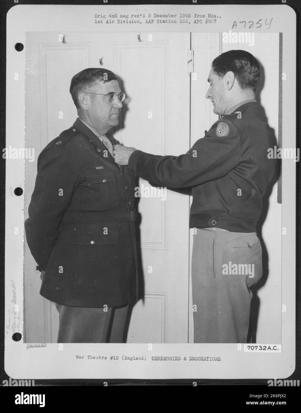 Lt. Col Brown, Attached To Hdq., 1St Bomb Division, Receives An Award ...