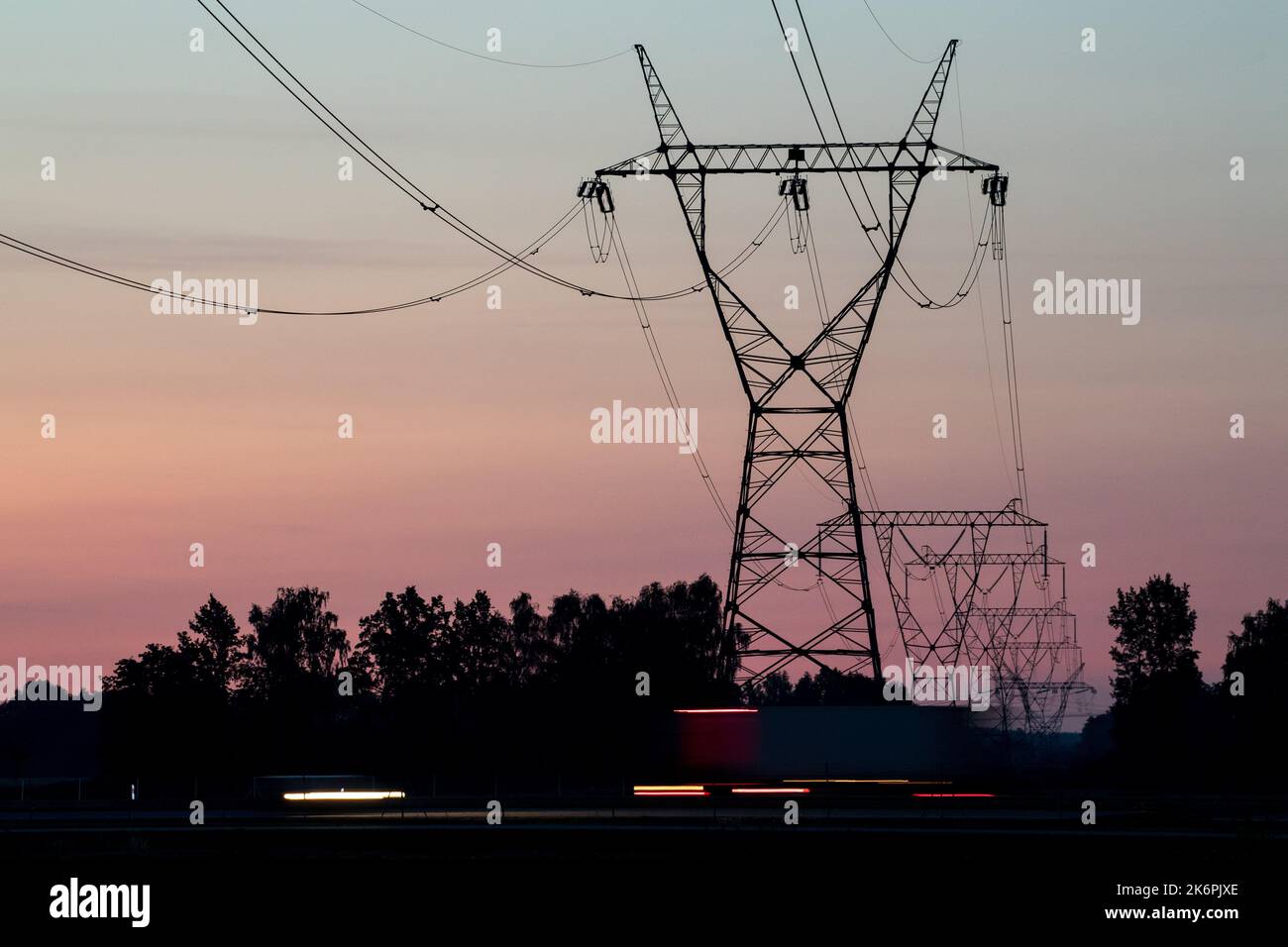 High voltage power lines in Cedry Wielkie, Poland © Wojciech Strozyk ...