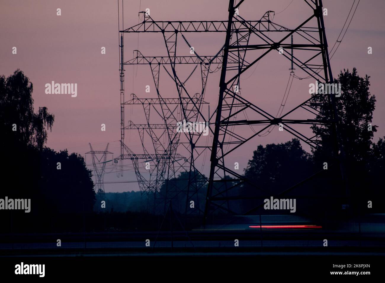 High voltage power lines in Cedry Wielkie, Poland © Wojciech Strozyk ...