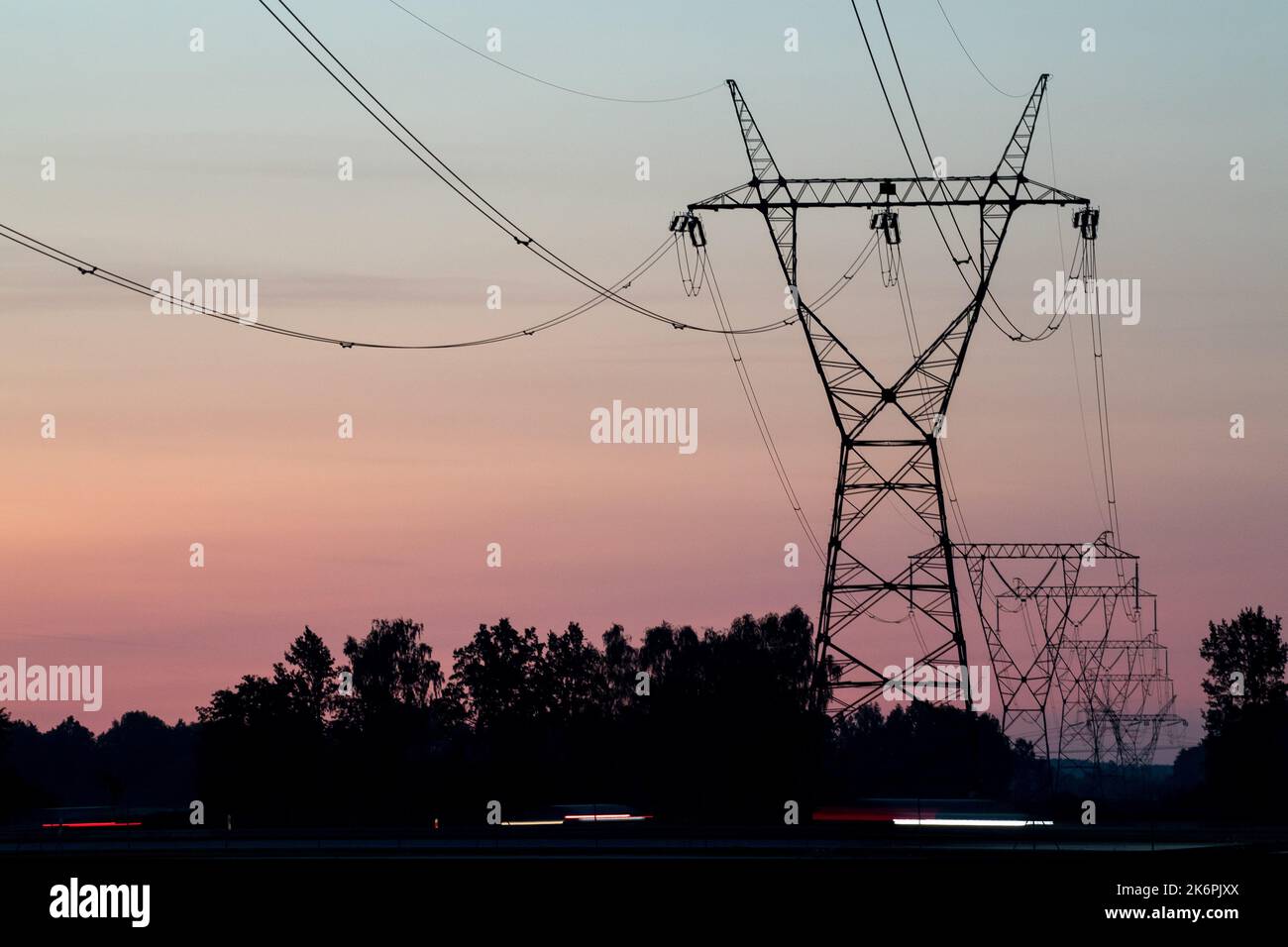 High voltage power lines in Cedry Wielkie, Poland © Wojciech Strozyk ...