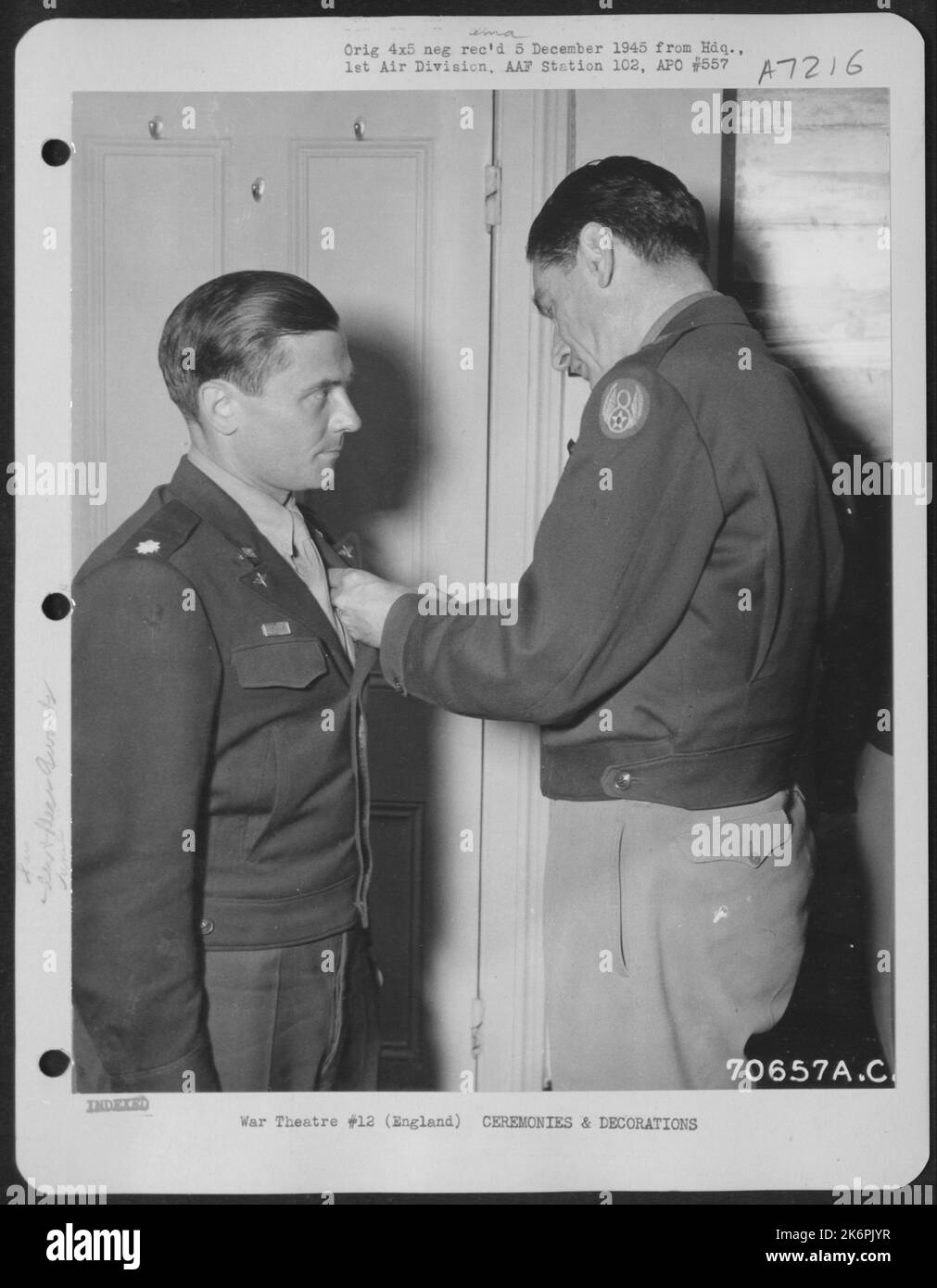 Lt. Colonel Laidlaw, Attached To Hdq., 1St Bomb Division, Is Presented ...