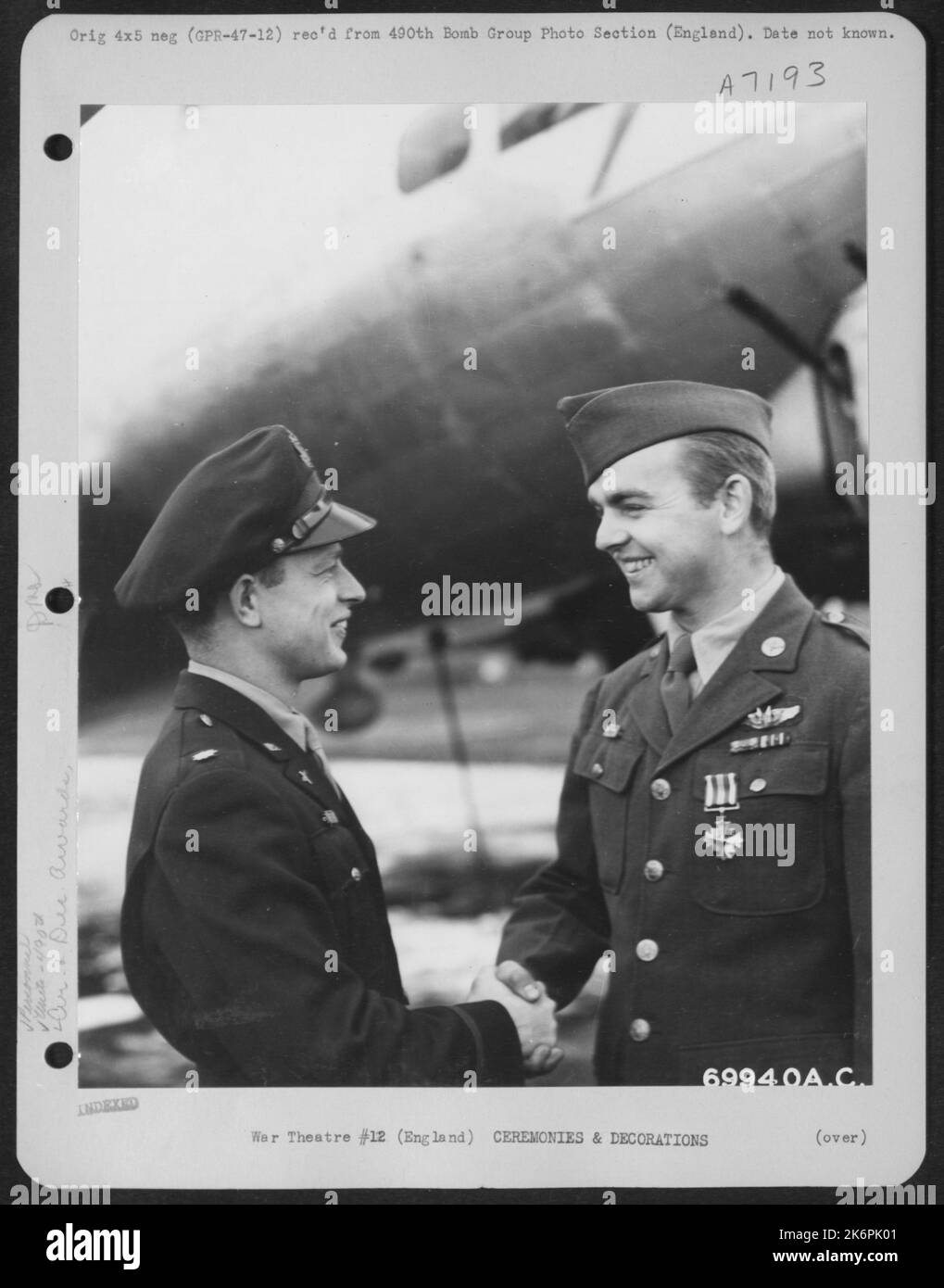 Bernard Kawtorski (Enlisted Man) Of The 490Th Bomb Group Is Awarded The ...