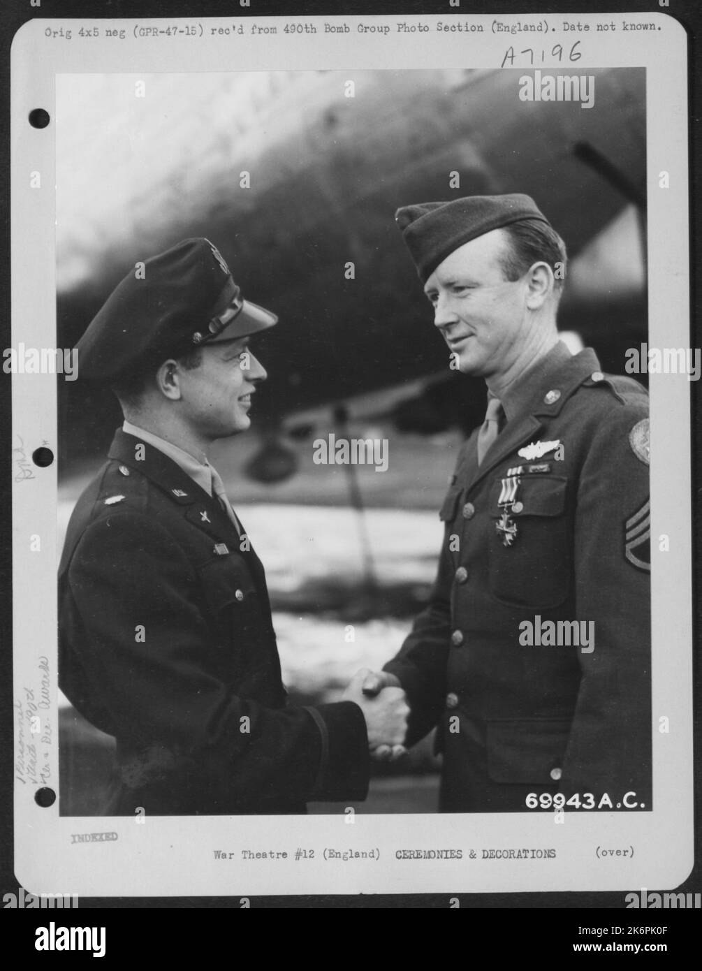 S/Sgt. Paul H. Benke Of The 490Th Bomb Group Is Awarded The ...